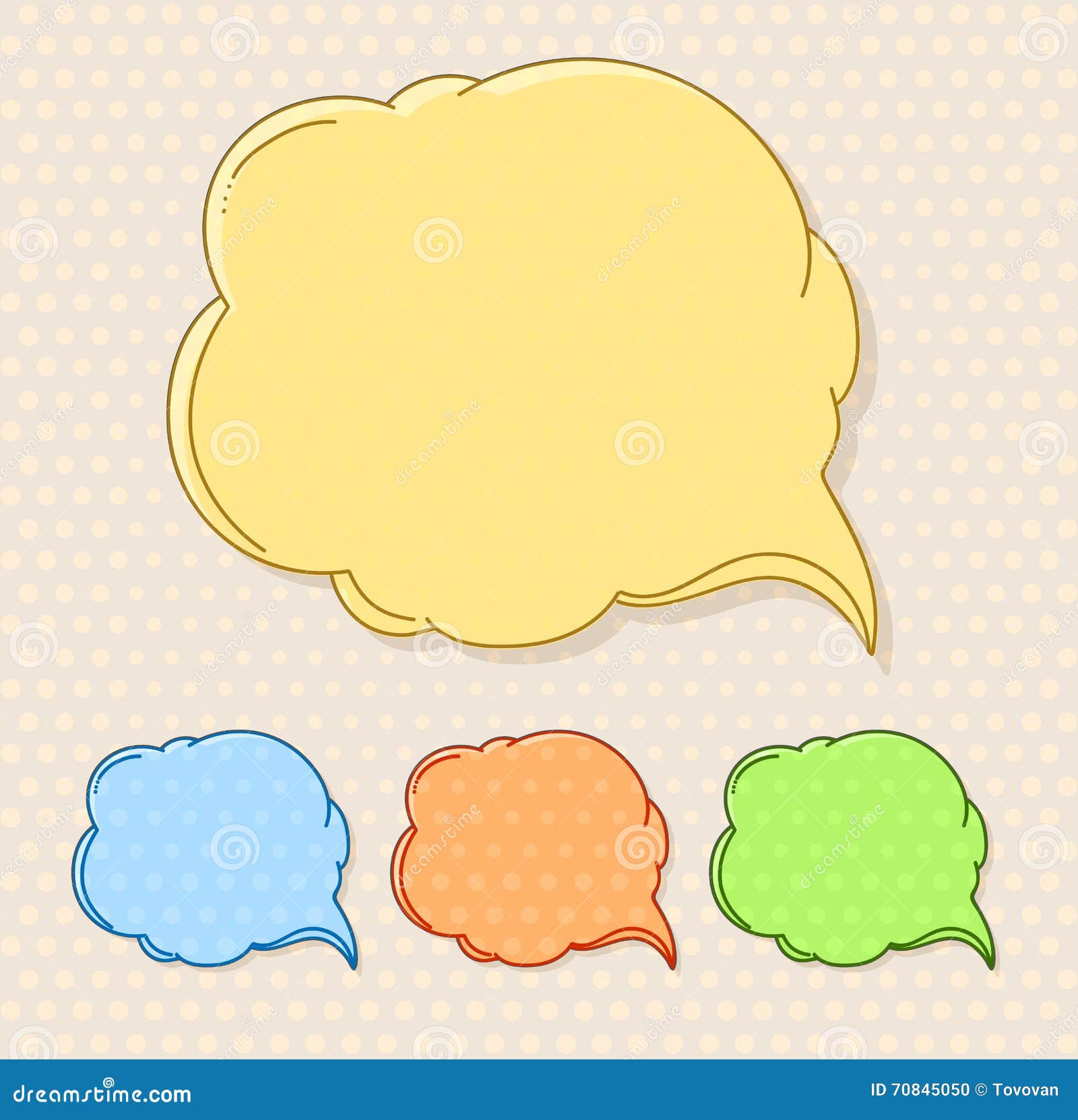 Hand-drawn Comic Style Talk Cloud. Copy-space Stock Vector ...