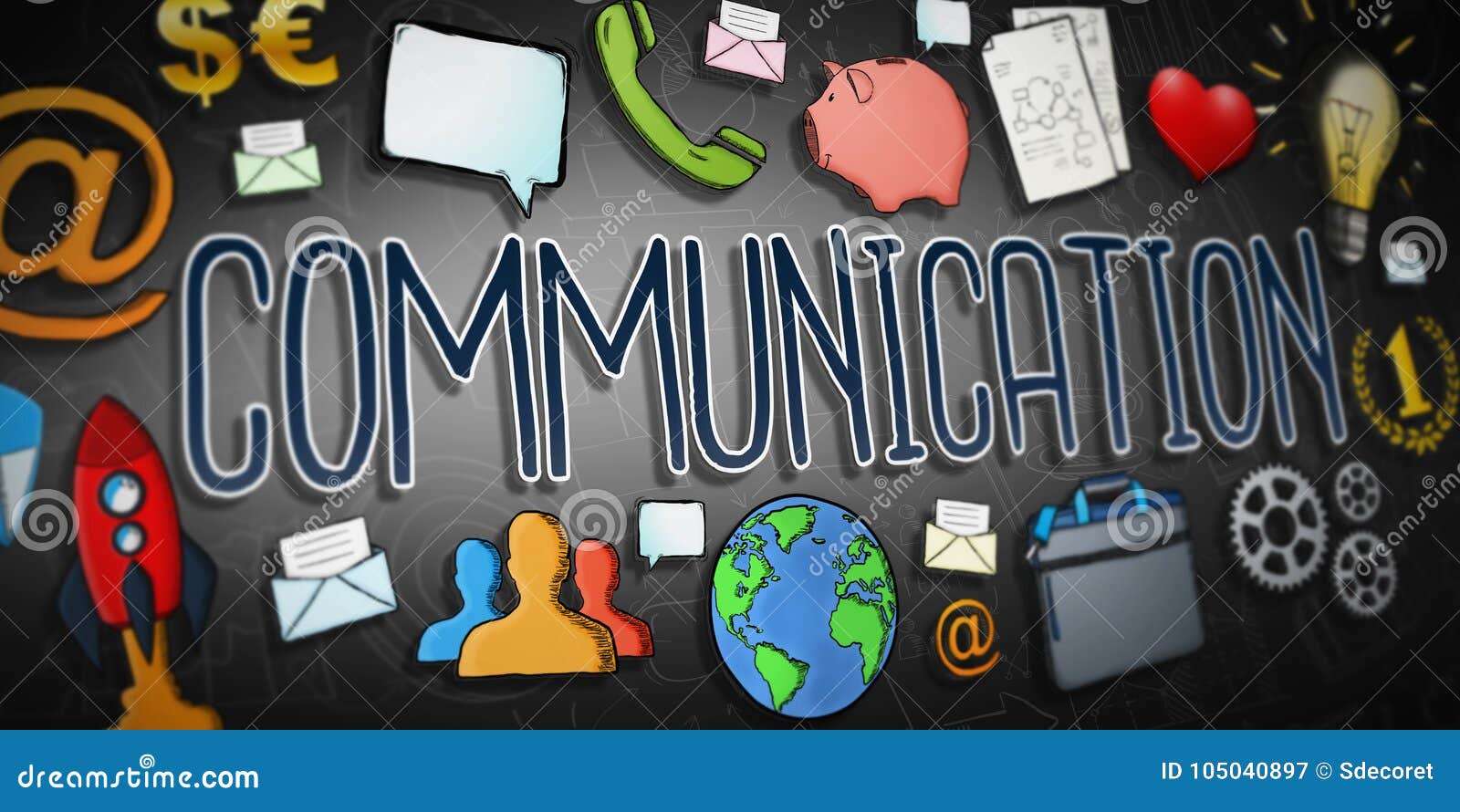 Hand-drawn Communication Text Presentation Stock Illustration ...