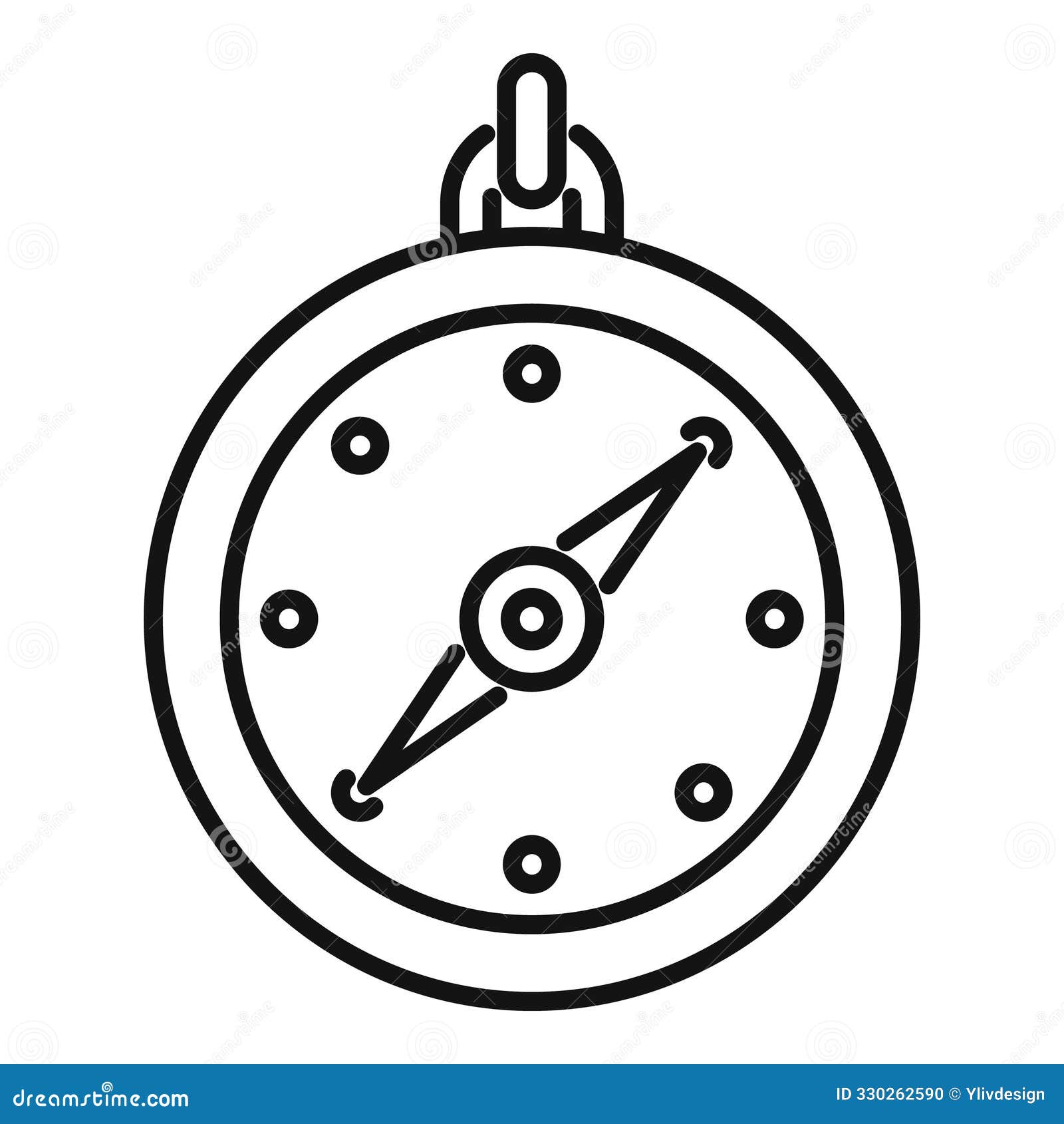 Hand Drawn Compass Showing Direction with Needle Pointing North Stock ...