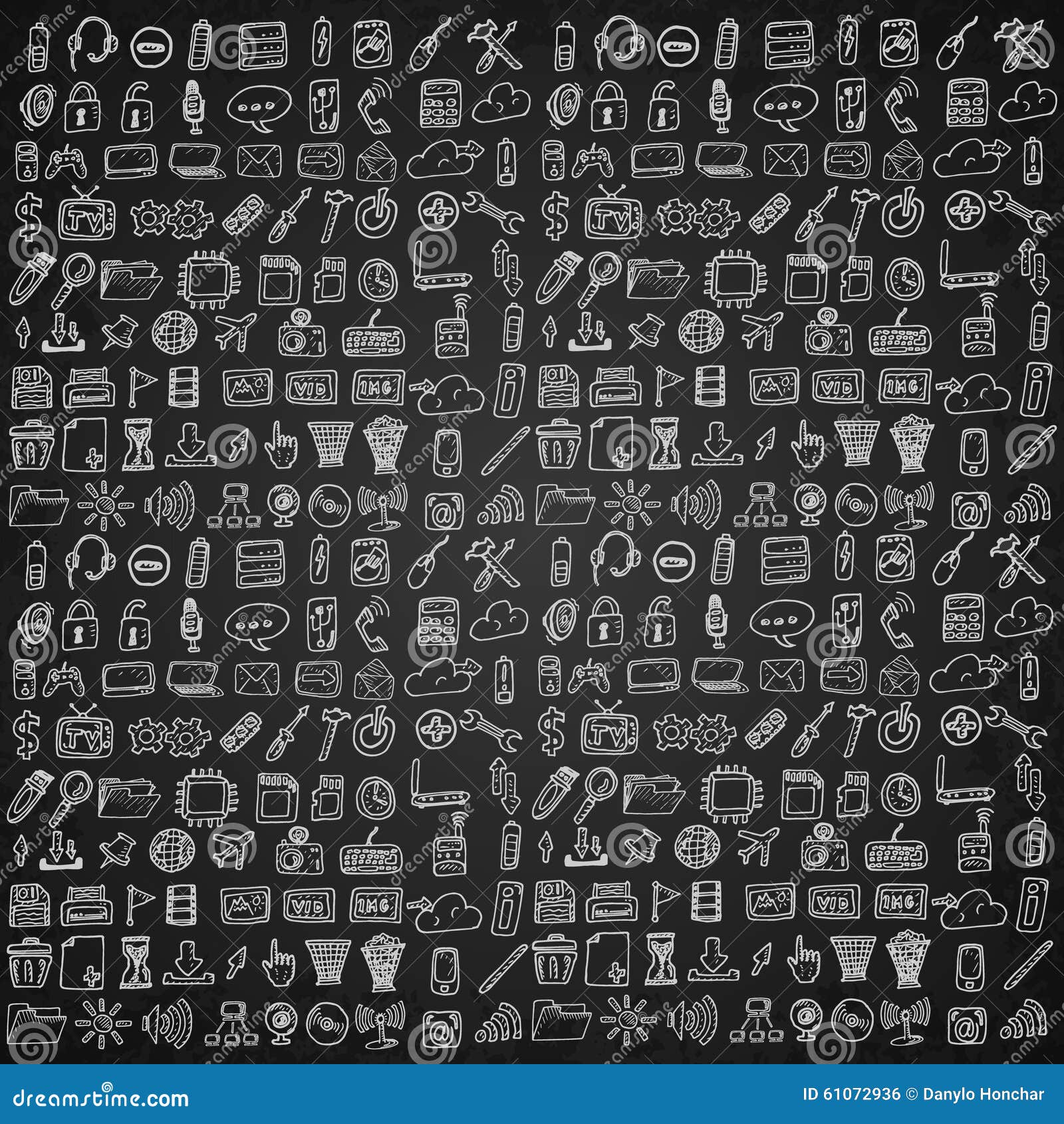 Hand Drawn Computer Icons Set. Stock Vector - Illustration of paper ...