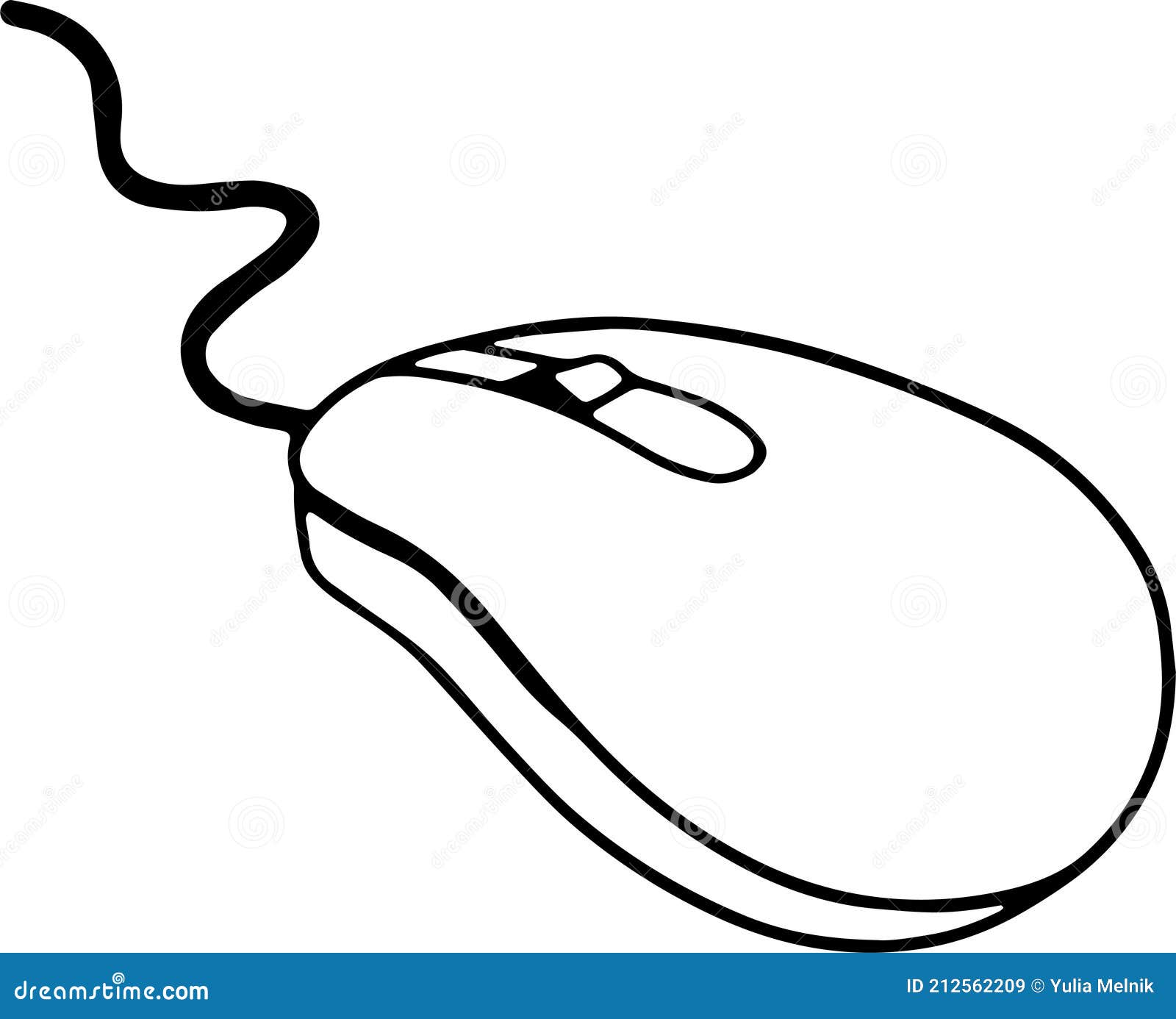 Hand Drawn Computer Mouse. Vector Design Element. Internet Technology ...