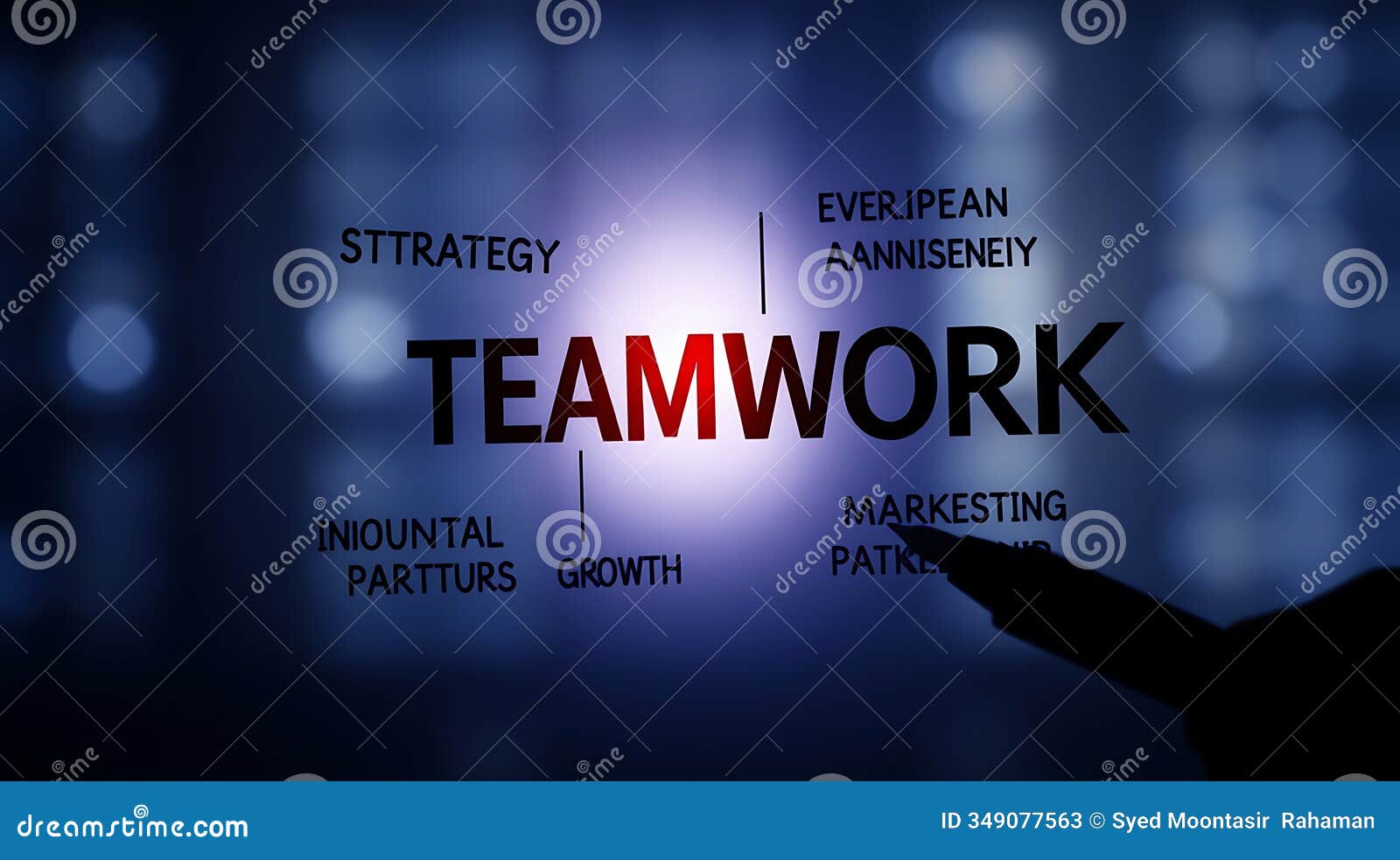 Hand-drawn Concept Map for Teamwork on a Chalkboard with Business ...