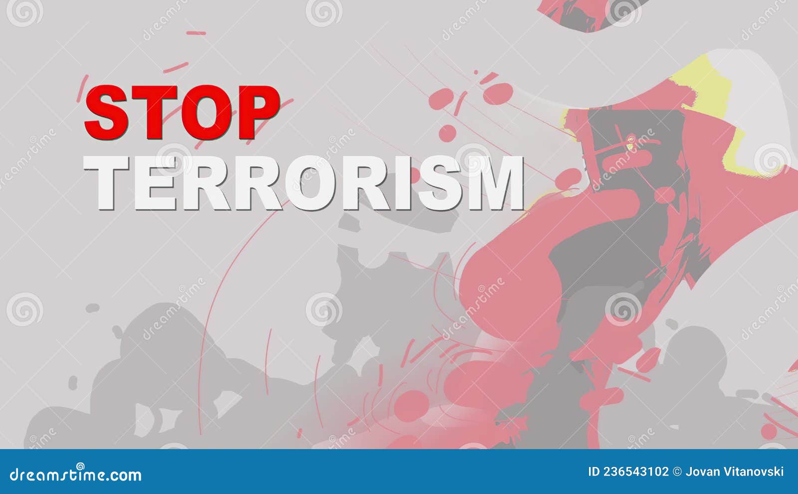 Hand Drawn Concept with Words Stop Terrorism Stock Illustration ...