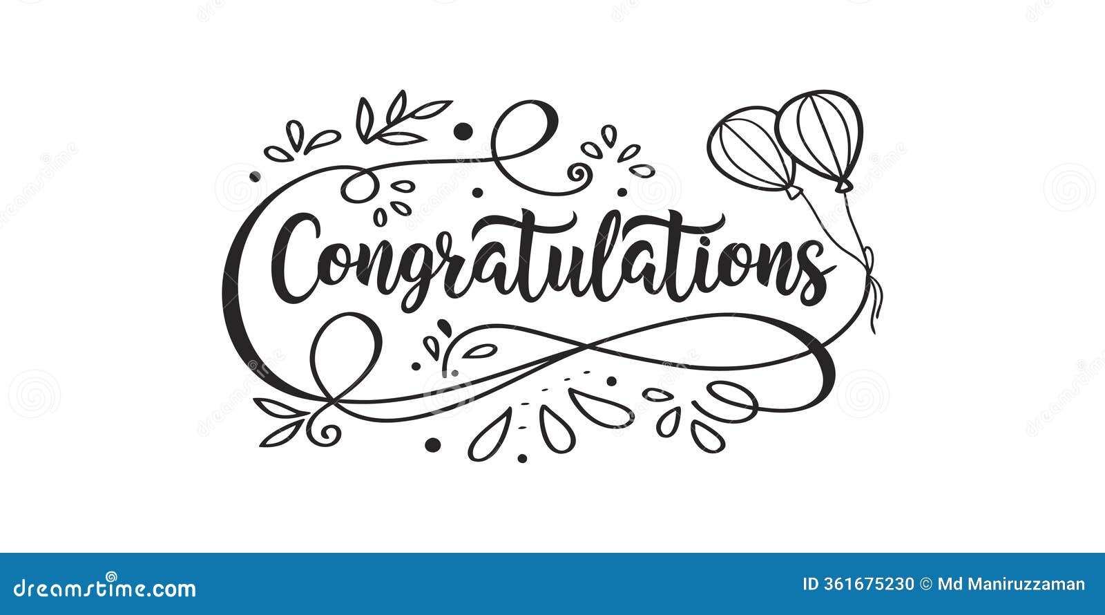 Hand Drawn Congratulations Lettering Calligraphy Stock Vector ...