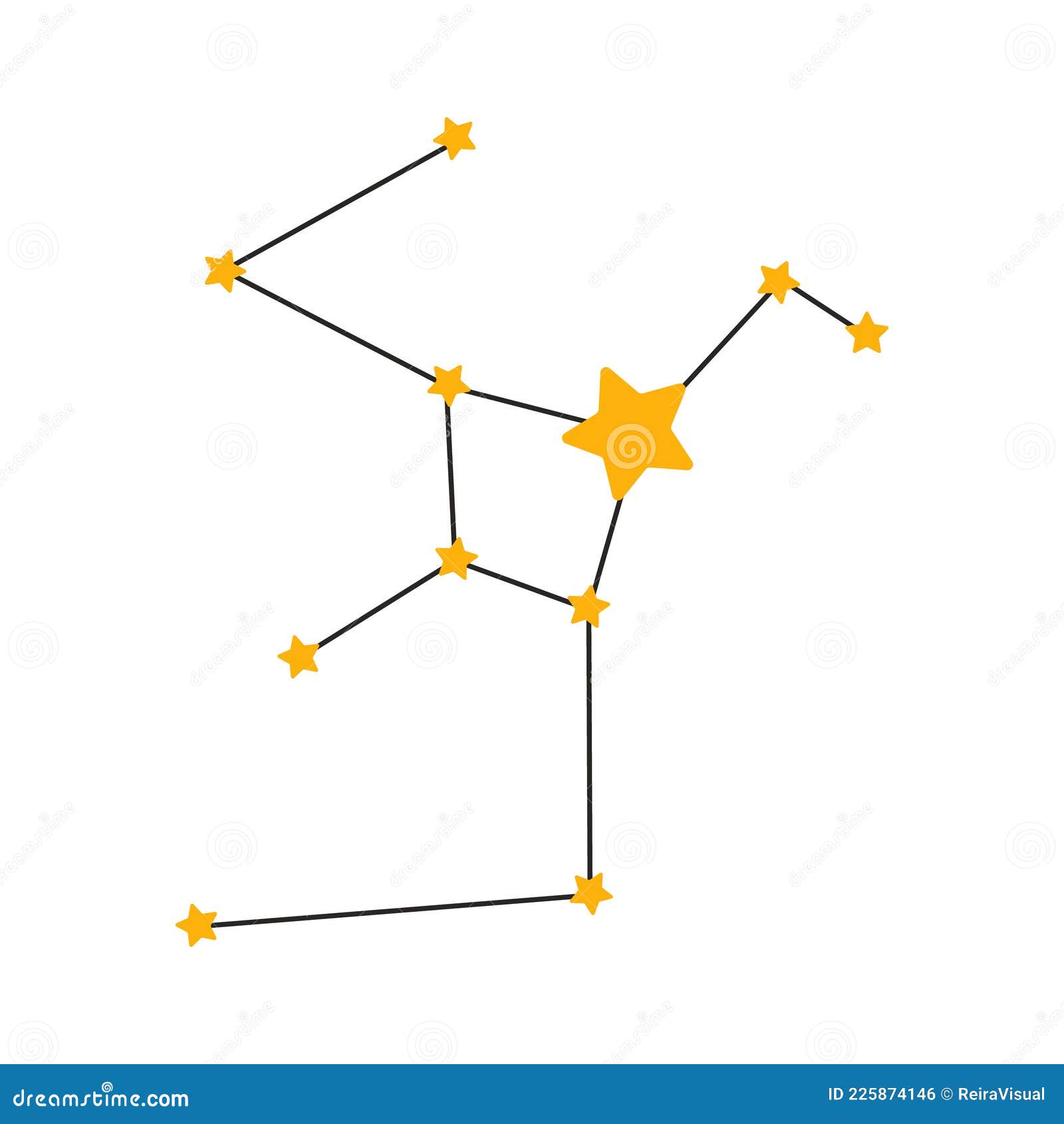 Hand Drawn Constellation Hercules. Stock Vector - Illustration of ...