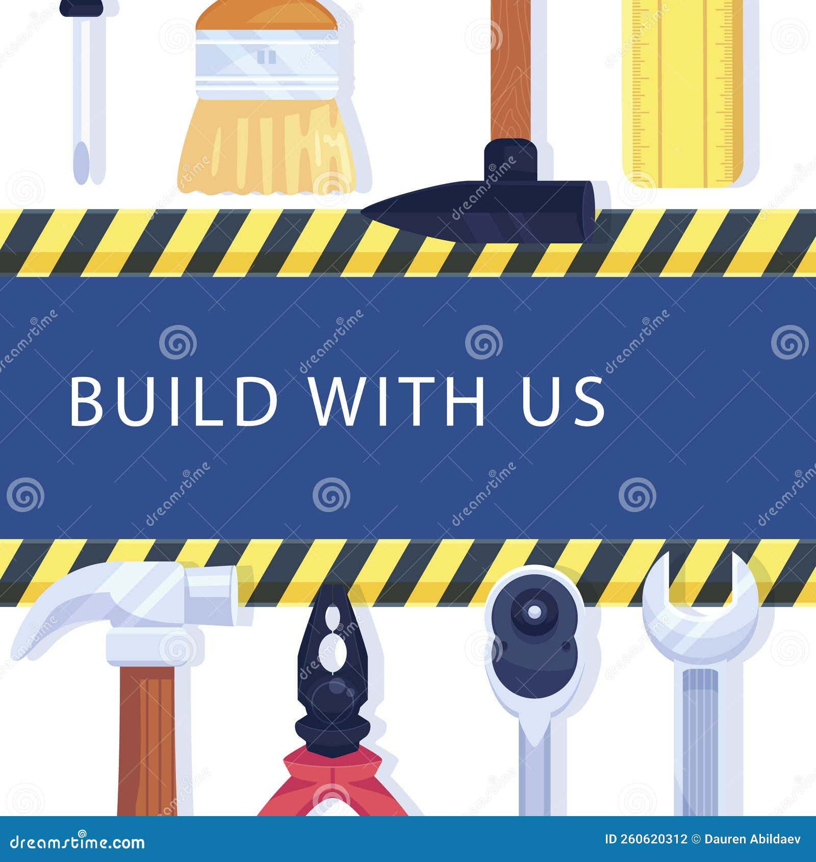 Hand Drawn Construction Project Posts Vector Illustration. Stock Vector ...