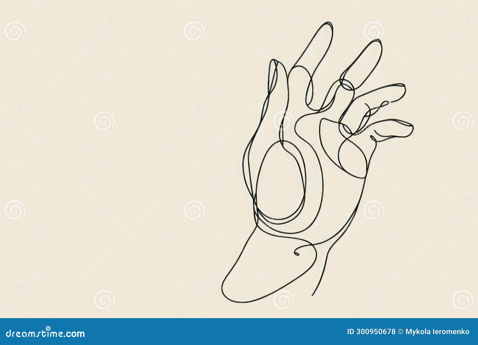 Hand Drawn in a Continuous Line on a Blank Background. Space for Text ...