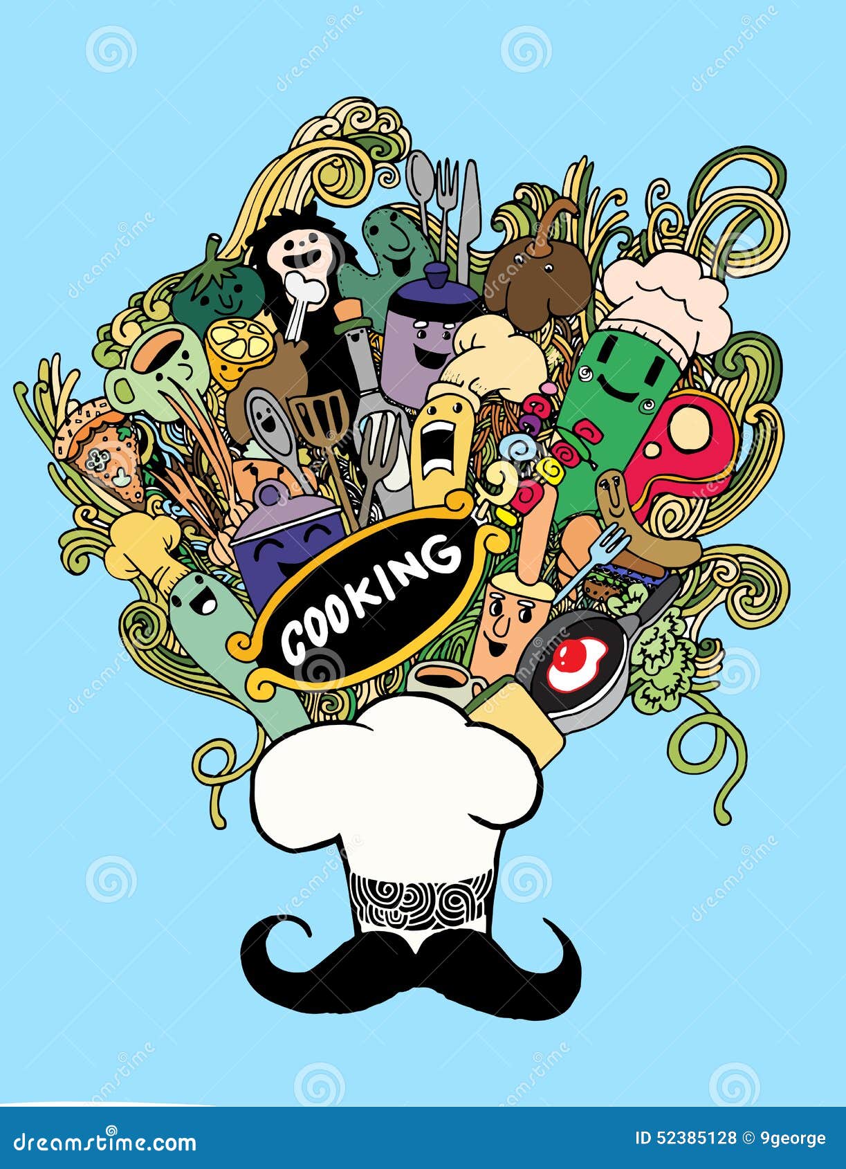 Hand Drawn Cooking Doodle Set Vector Illustration | CartoonDealer.com ...