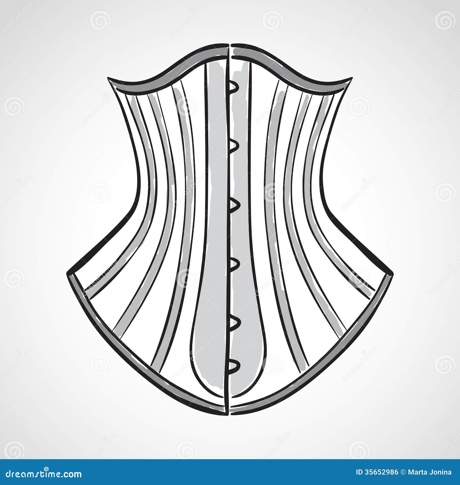 Hand drawn corset stock vector. Illustration of body - 35652986