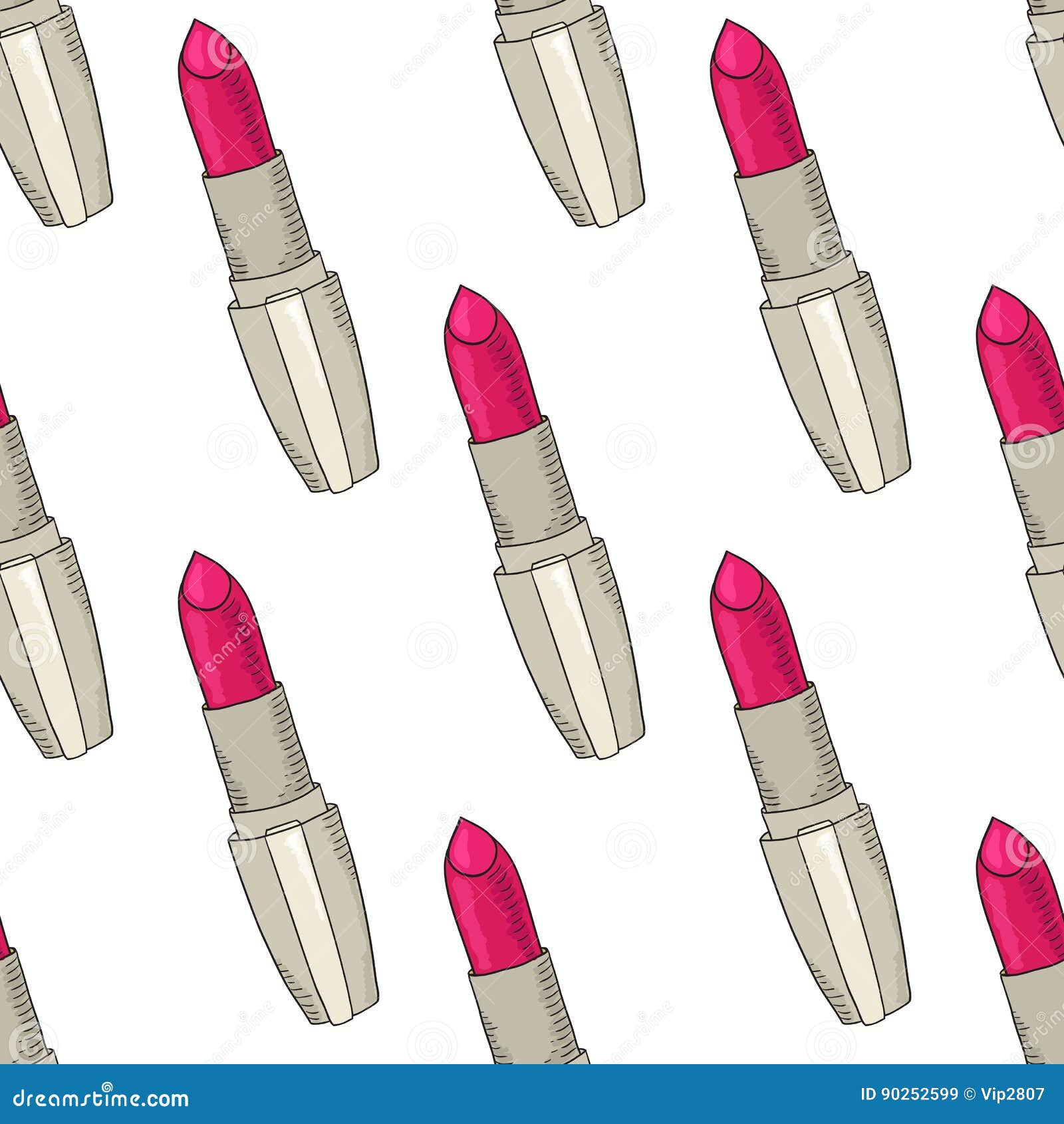 Hand Drawn Cosmetics Pattern. Beauty and Makeup Stock Vector ...