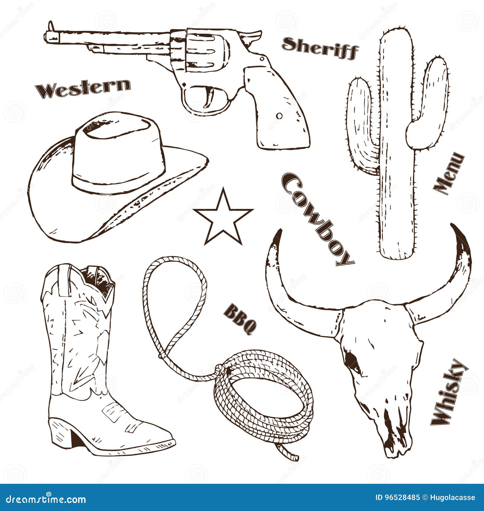 Cowboy Sketch Vector Illustration | CartoonDealer.com #35050288