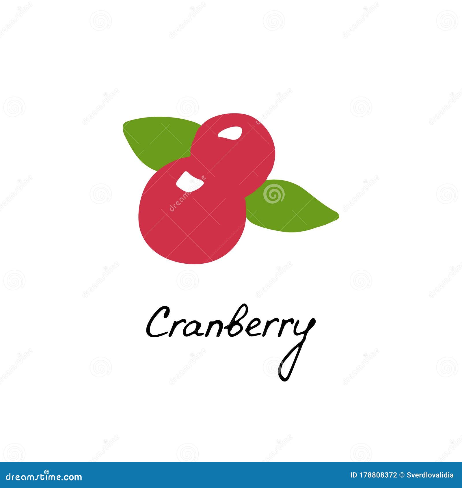Hand Drawn Cranberry Logo for Print and Web. Berry Icon and Raspberry ...