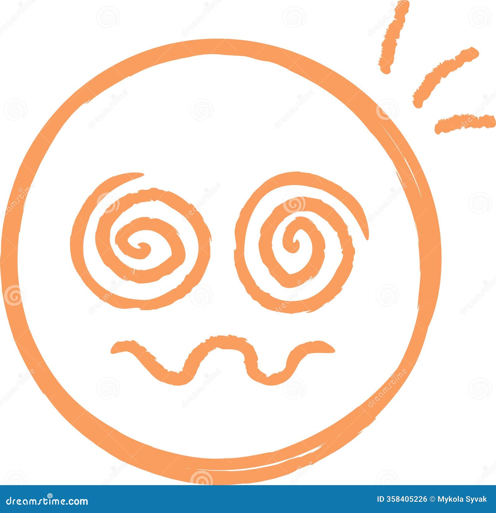 Hand Drawn Crayon Confused Face Emoticon Stock Illustration ...