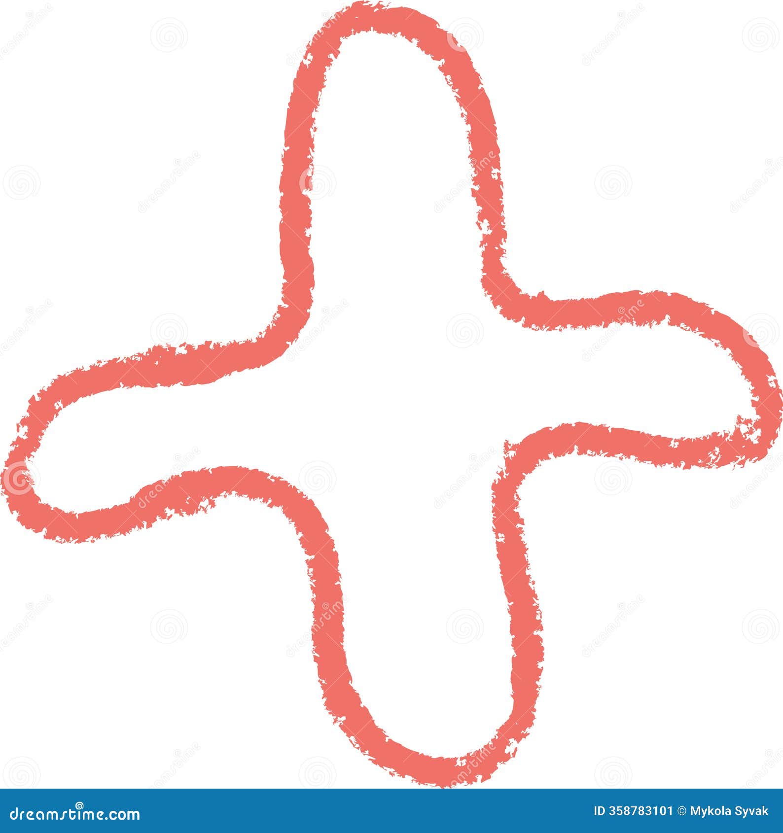 Hand Drawn Crayon Cross Shape Stock Illustration - Illustration of ...