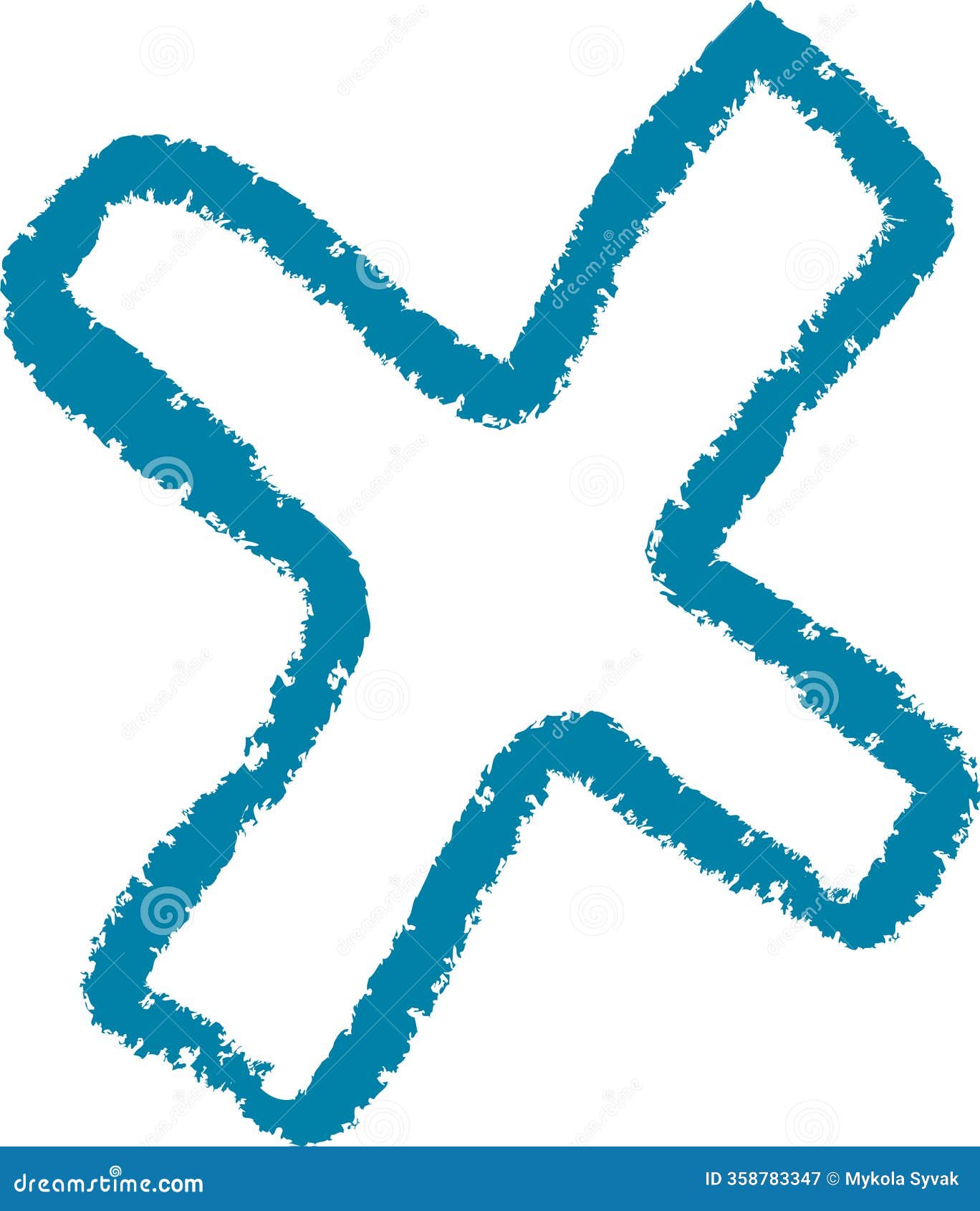 Hand Drawn Crayon Cross Shape Stock Illustration - Illustration of ...