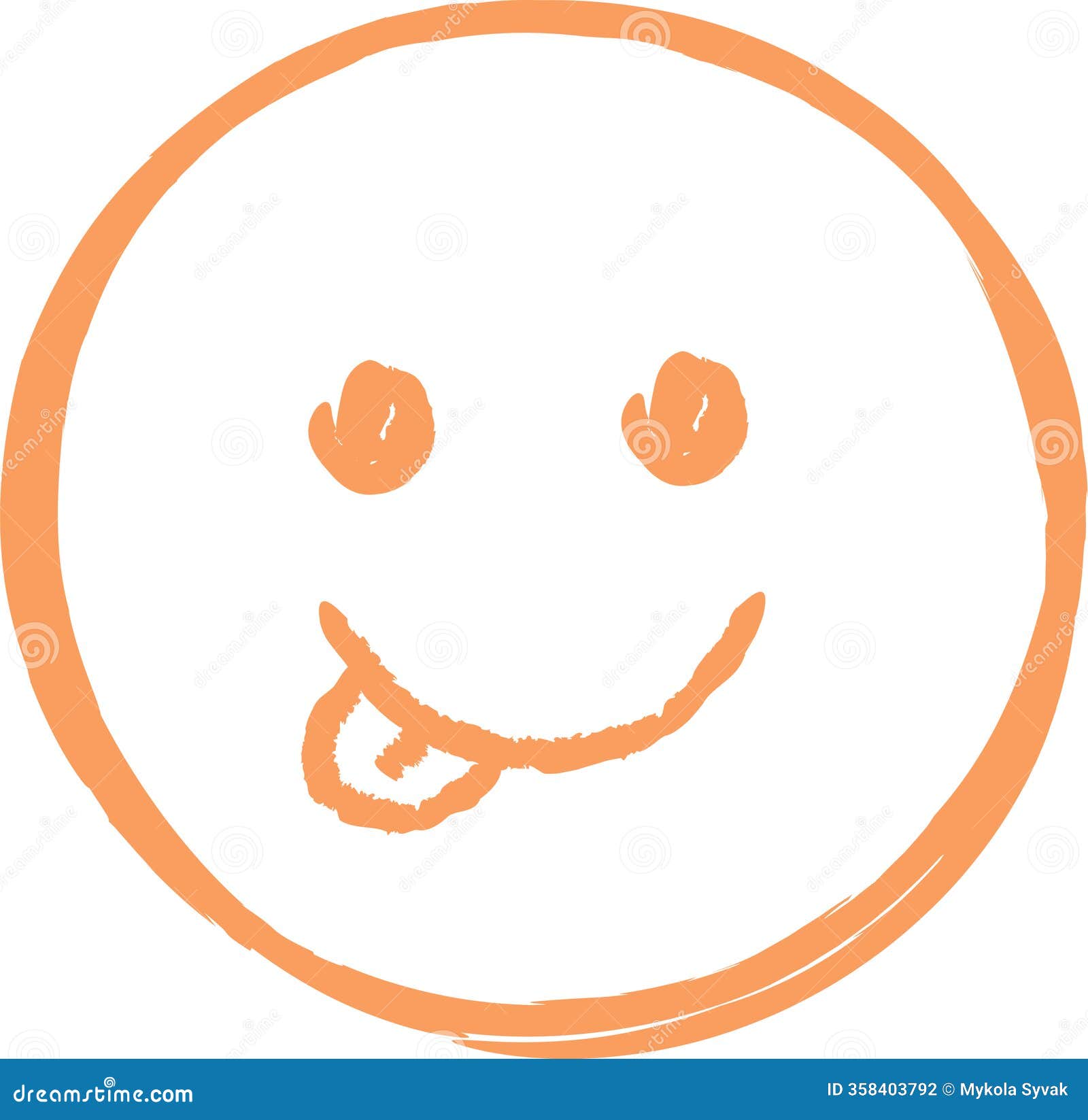 Hand Drawn Crayon Happy Face Emoticon Stock Illustration - Illustration ...