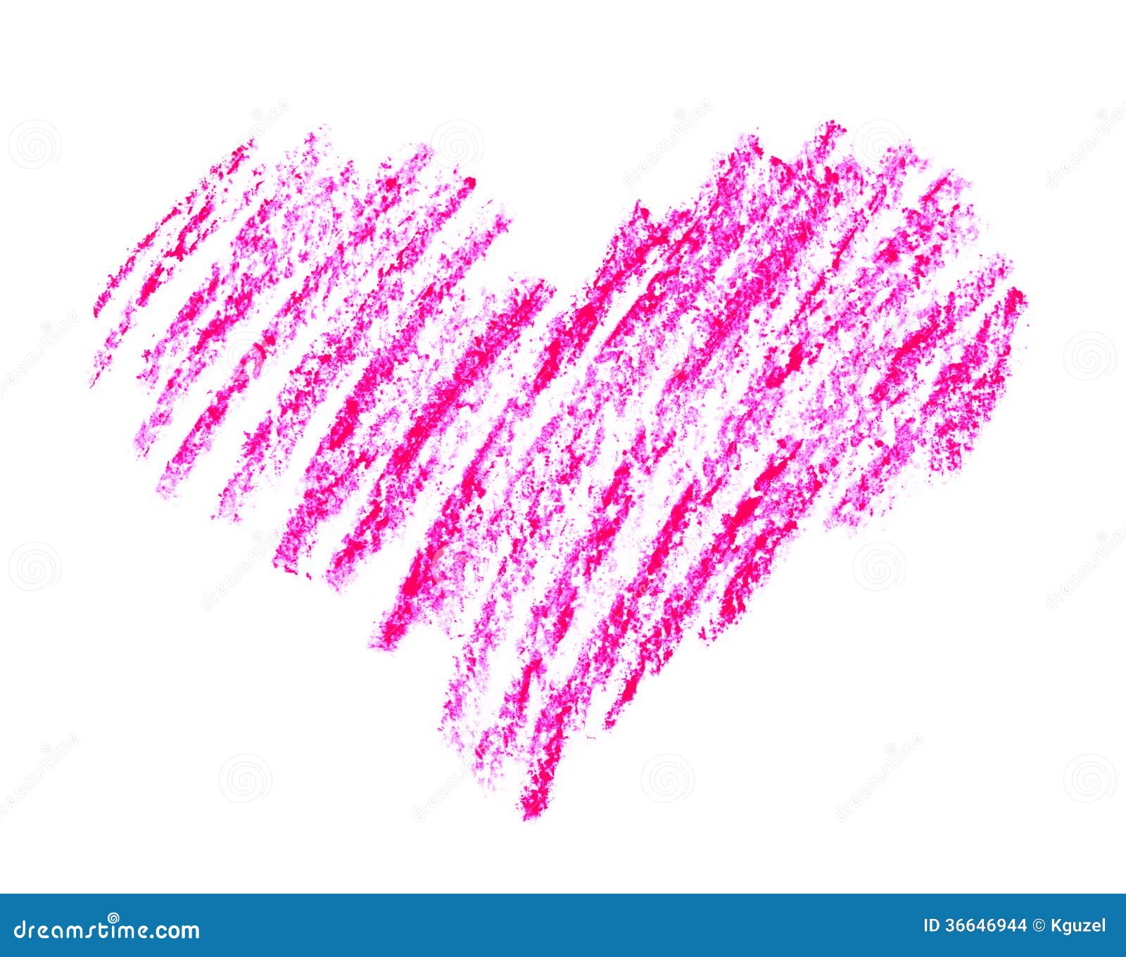 Hand Drawn, Crayon Heart Shape Isolated on White Stock Illustration ...