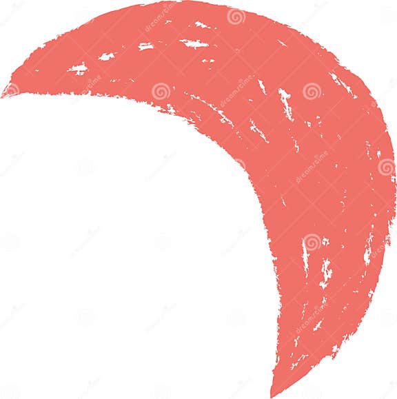 Hand Drawn Crayon Moon Shape Stock Illustration - Illustration of element, design: 358783041