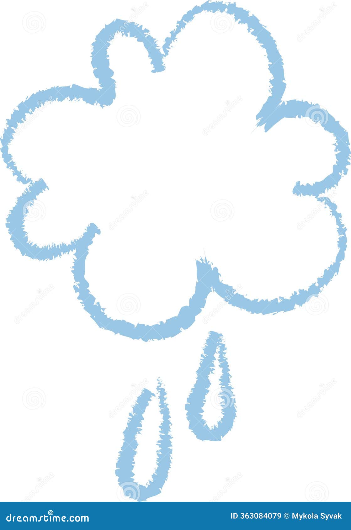 Hand Drawn Crayon Rainy Cloud Stock Illustration - Illustration of ...