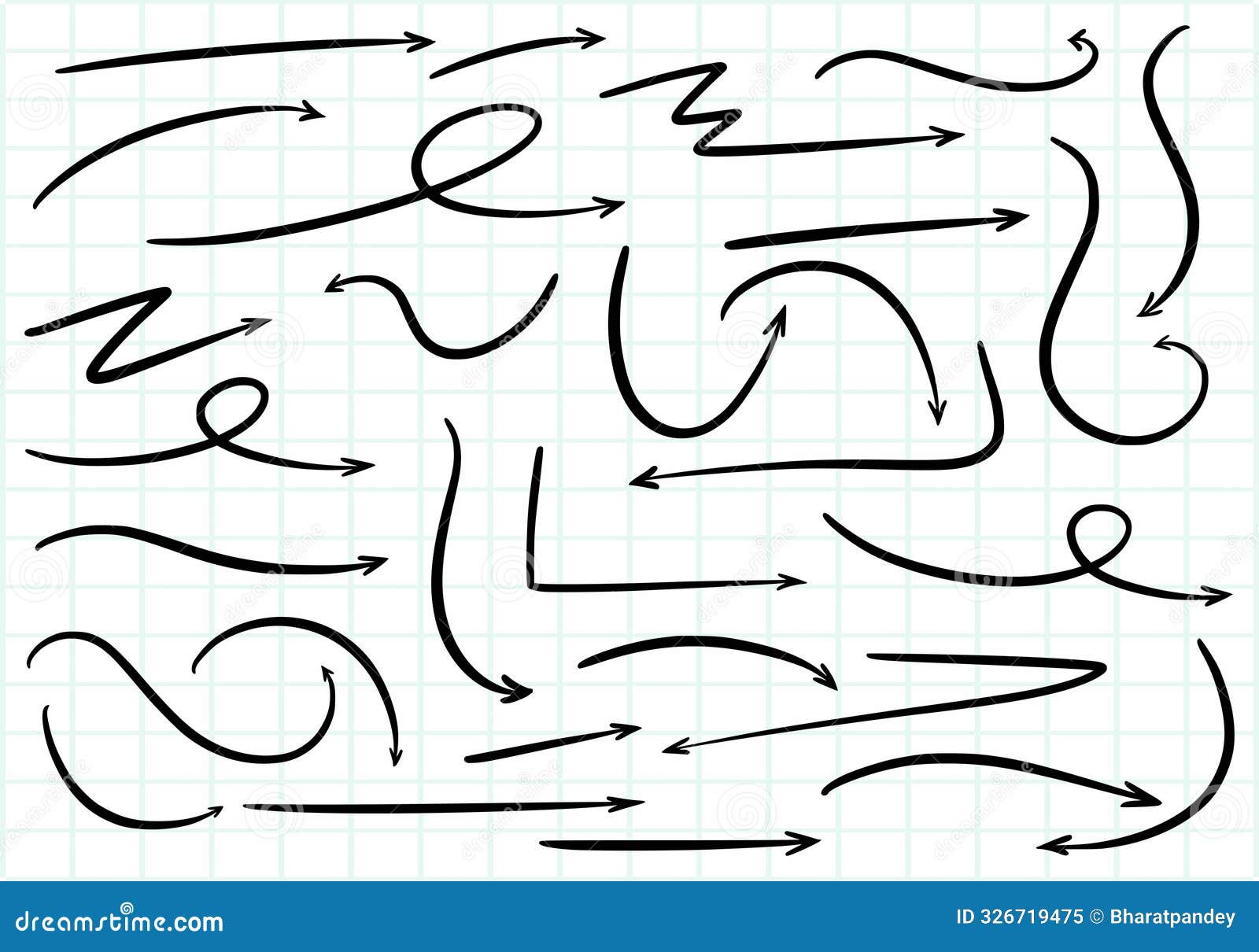 Hand Drawn Creative Arrow Set Design Stock Illustration - Illustration ...