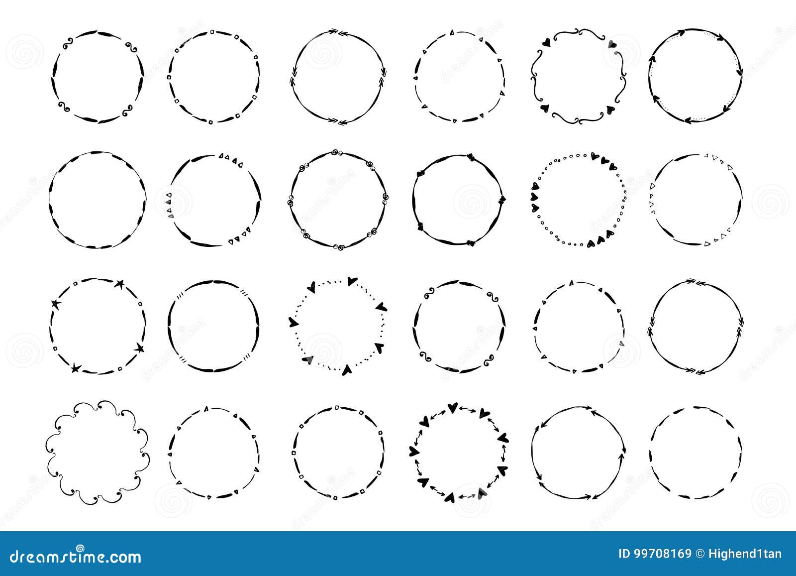 Hand Drawn Creative Circle for Logo, Label, Branding Stock Illustration ...