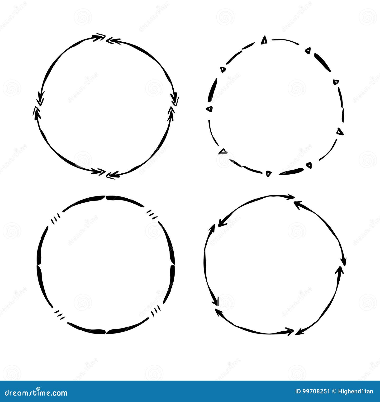 Hand Drawn Creative Circle for Logo, Label, Branding Stock Illustration ...