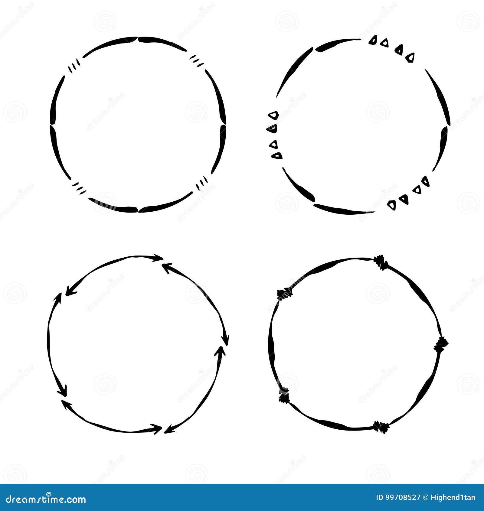 Hand Drawn Creative Circle for Logo, Label, Branding Stock Illustration ...