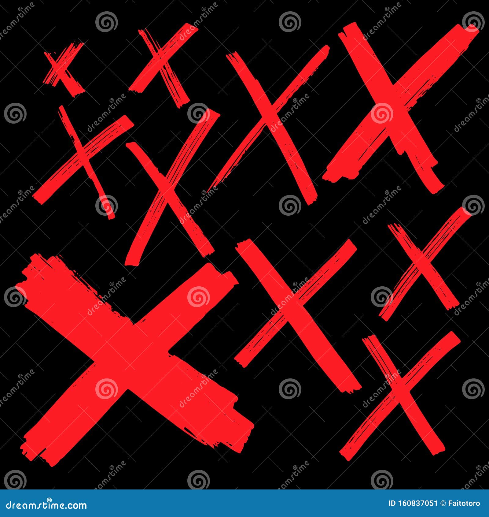 Hand Drawn Cross Mark Background Stock Vector - Illustration of black ...