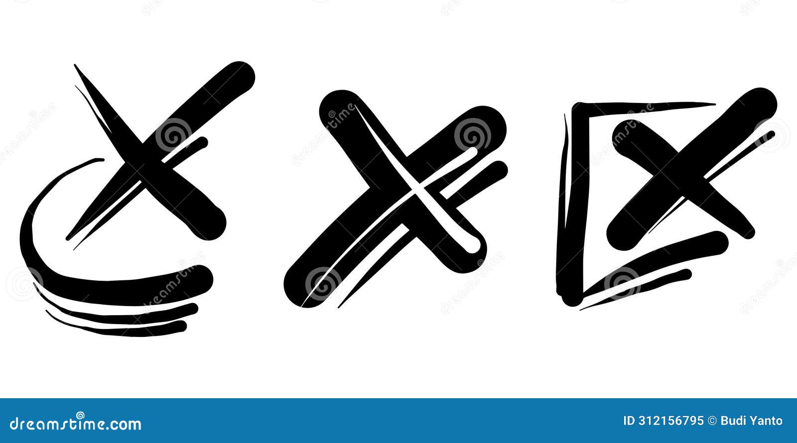 Hand Drawn Cross Mark. Doodle Set of Wrong Sign or False Mark Stock ...