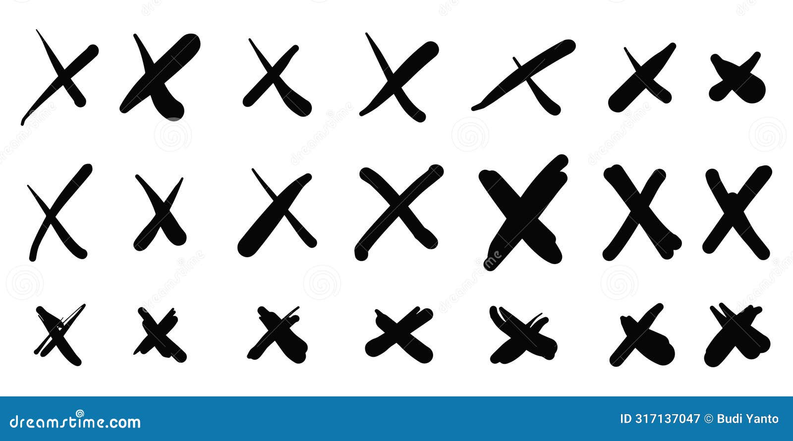 Hand Drawn Cross Mark. Doodle Set of Wrong Sign or False Mark Stock ...