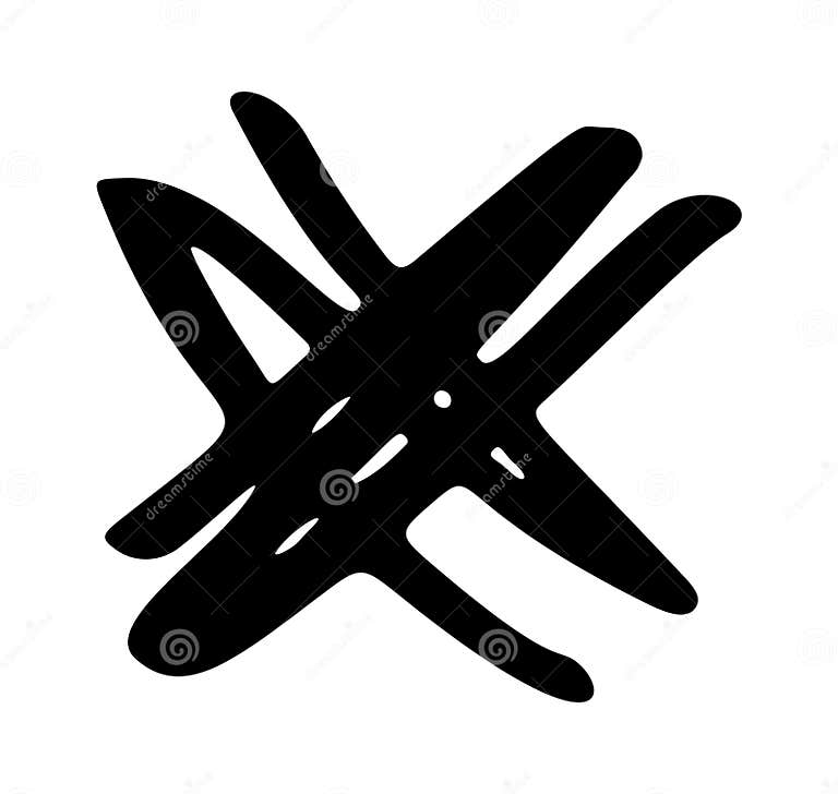 Hand Drawn Cross Scribble Doodle Stock Illustration - Illustration of ...