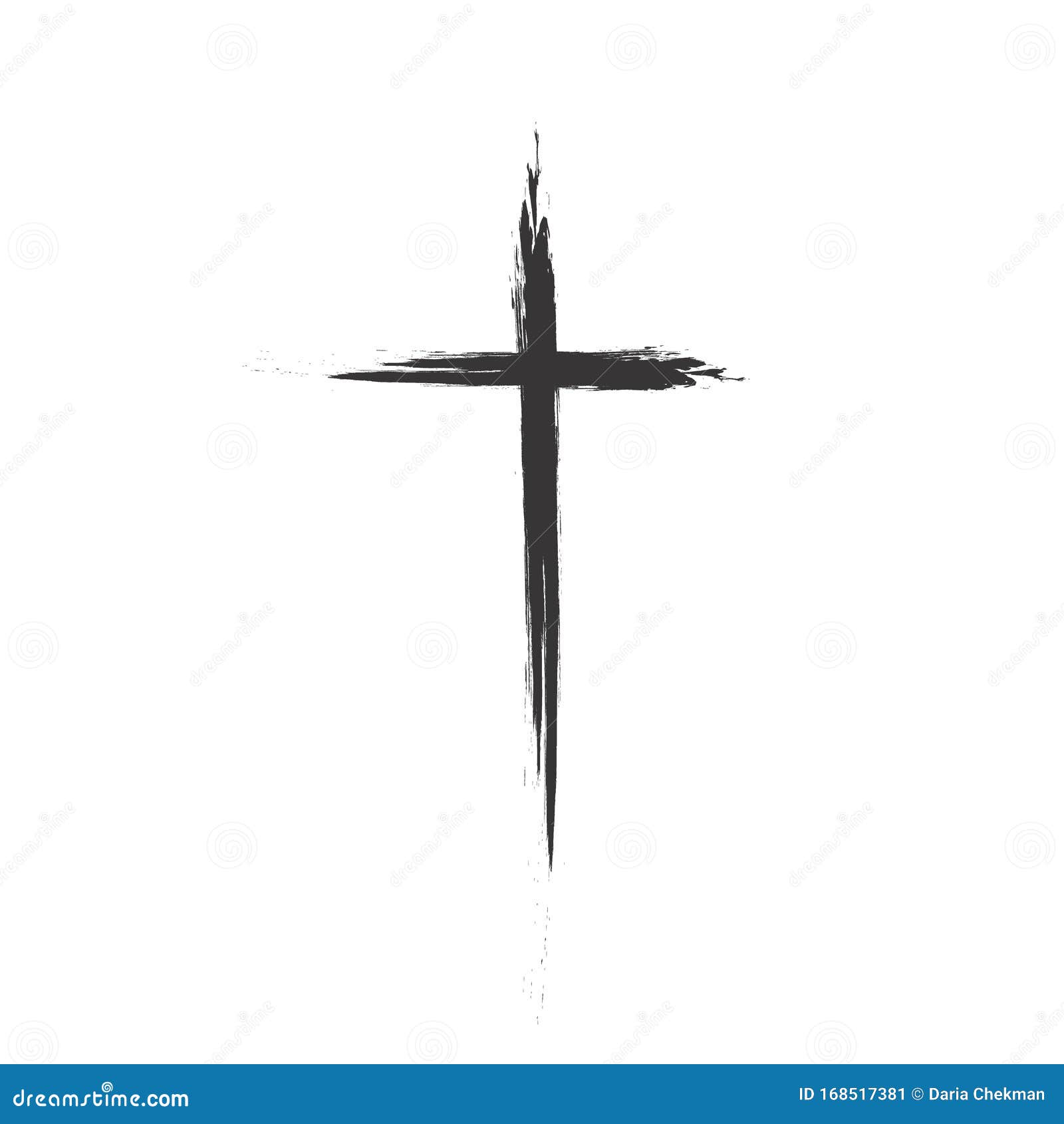 Hand Drawn Cross. Vector Cross. the Cross is Made with a Brush. Stock ...