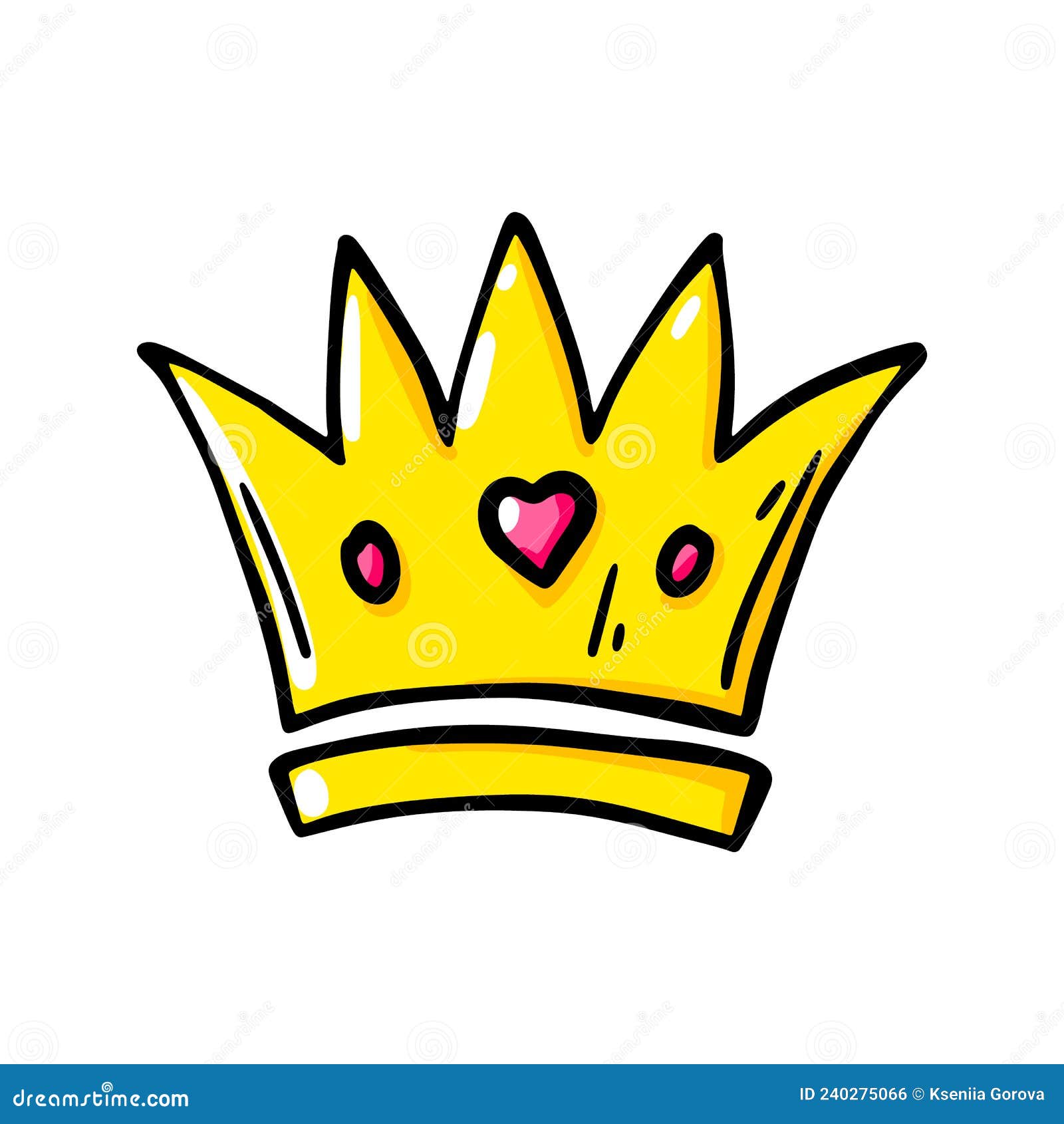 Hand Drawn Crown. Vector Illustration Stock Vector - Illustration of ...