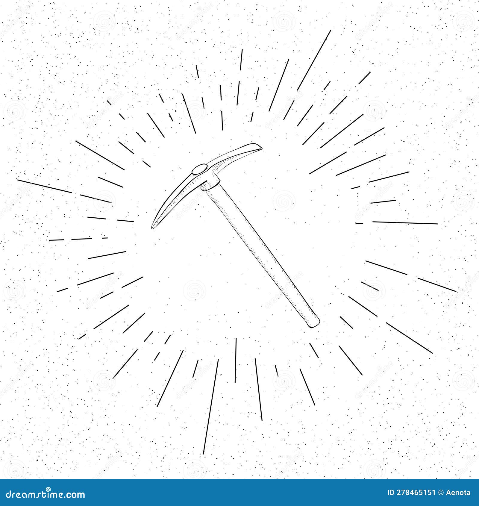 Mining Pickaxe Mattock Pick Axe In Hand Contour Outline Icon Black ...