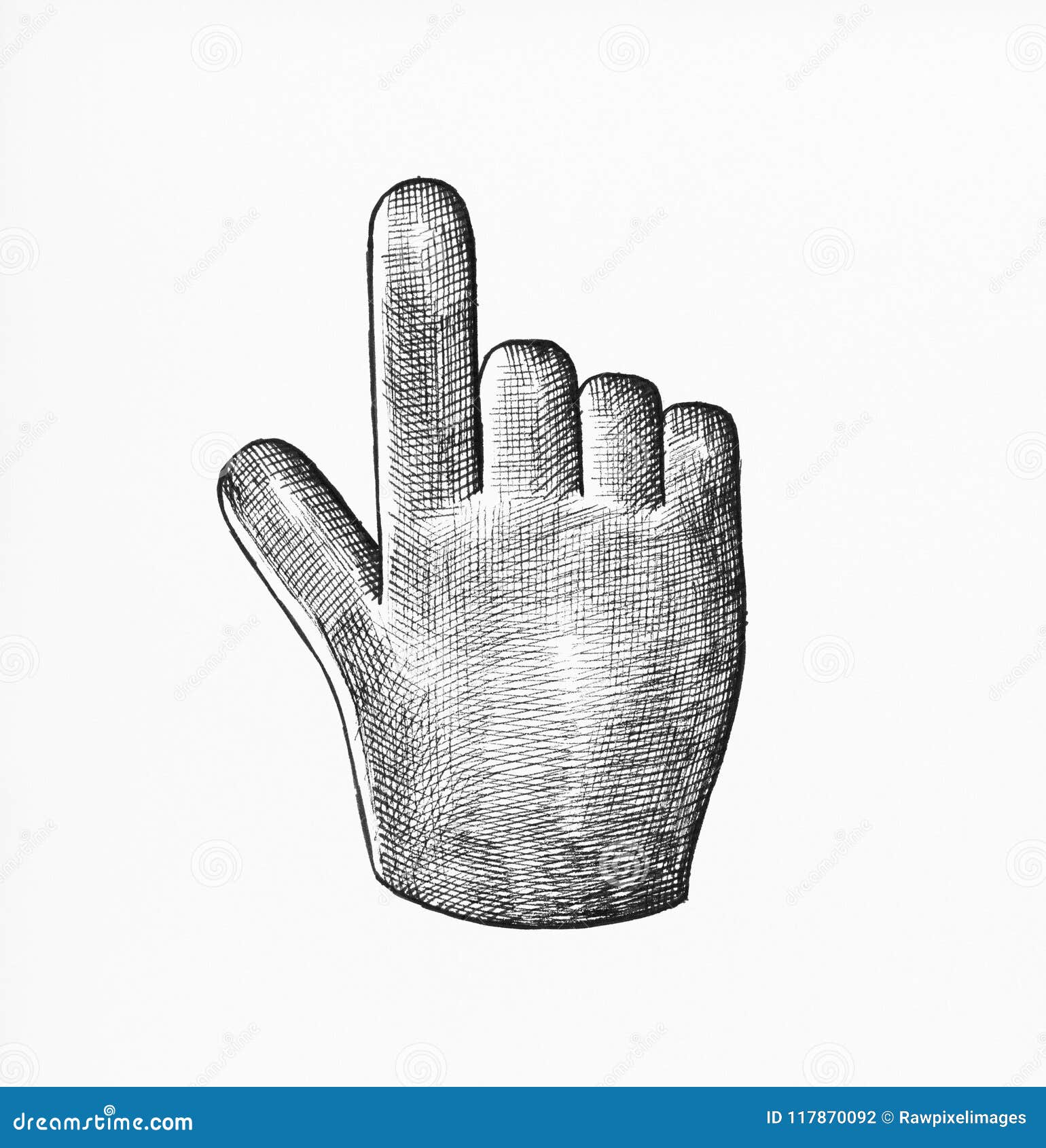 Hand Drawn Hand Cursor Illustration Stock Illustration - Illustration ...