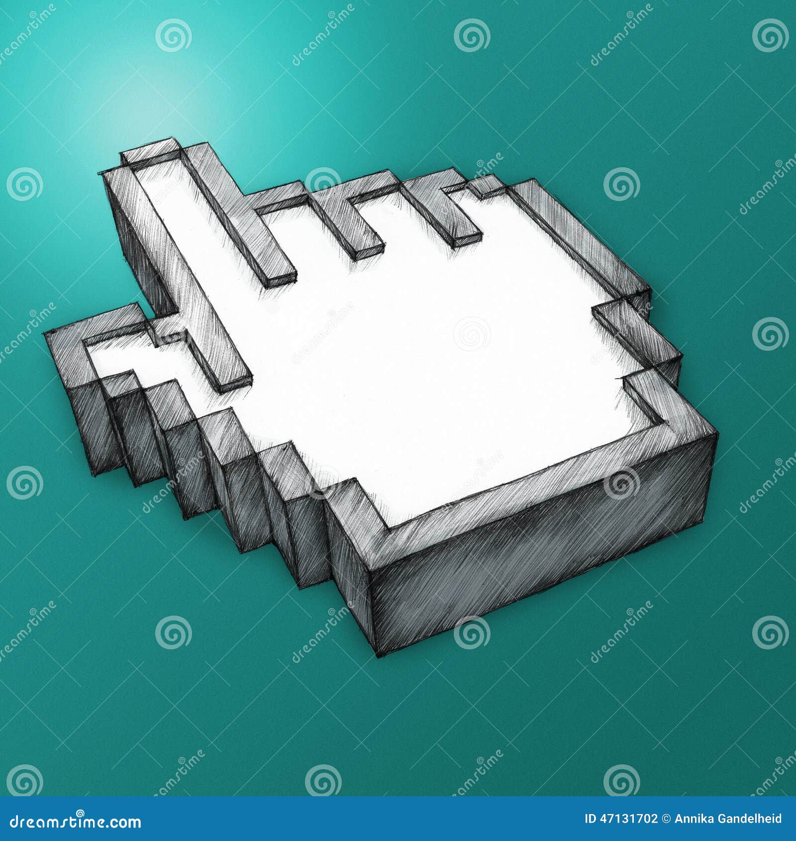 Turquoise Cursor Click Document Folder Icon Isolated On White ...