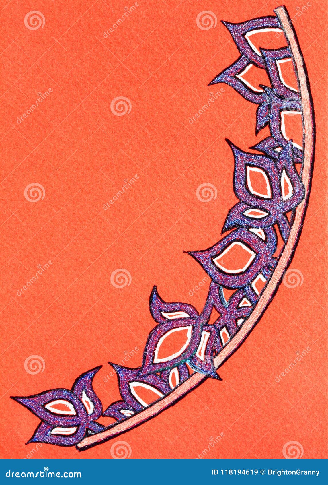 Hand drawn curved border. stock illustration. Illustration of circle ...
