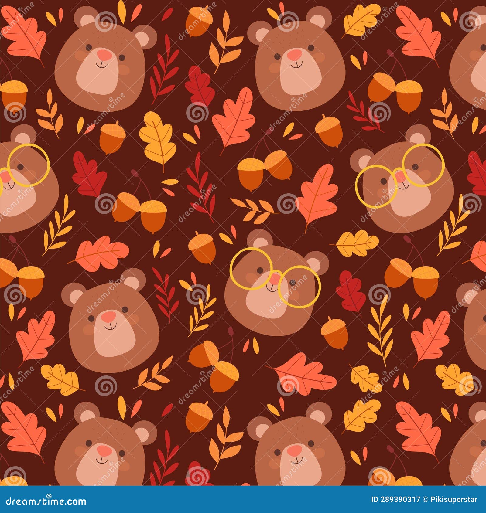 Hand Drawn Cute Autumn Pattern Vector Design Stock Vector ...