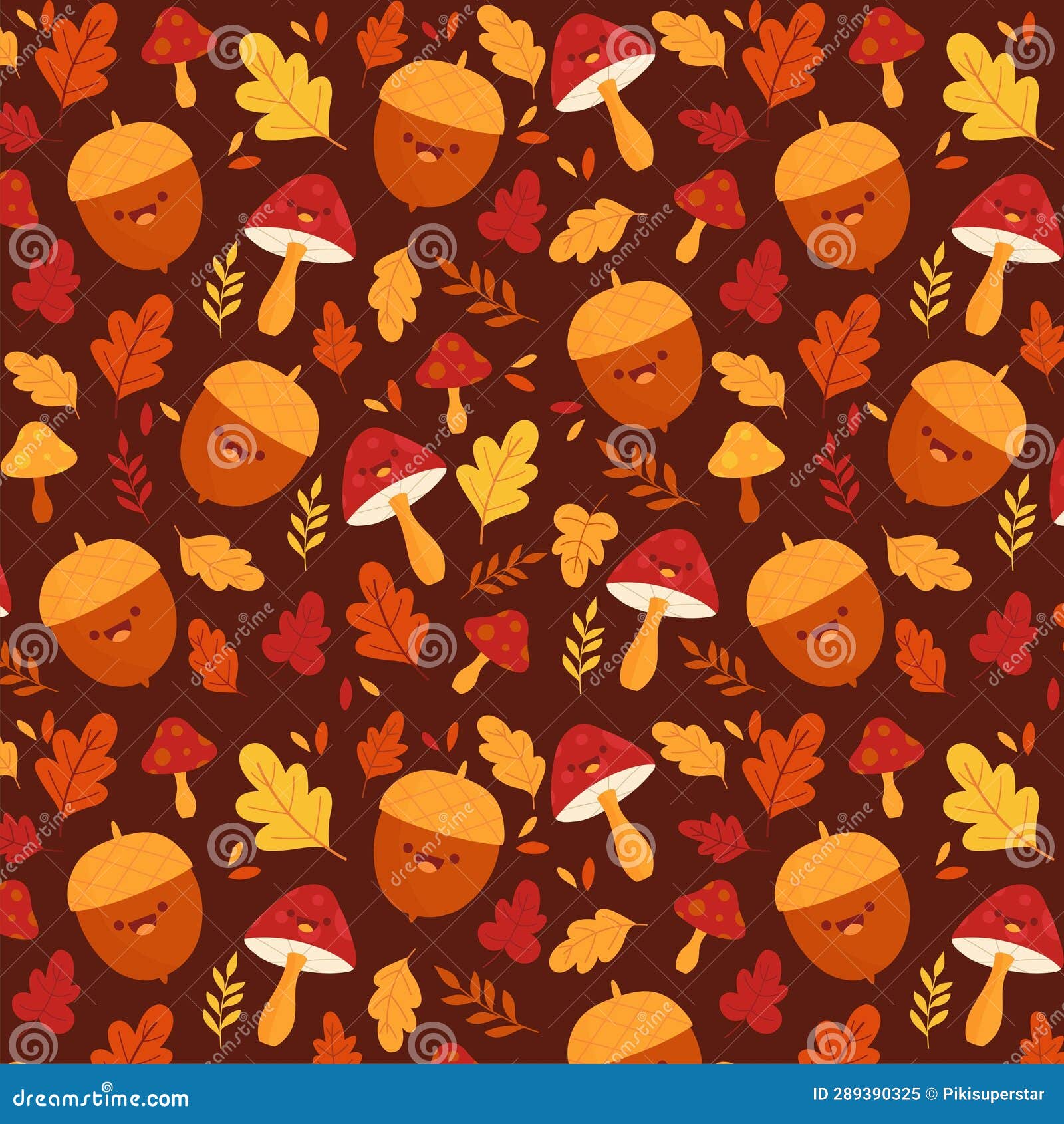 Hand Drawn Cute Autumn Pattern Vector Design Stock Vector ...