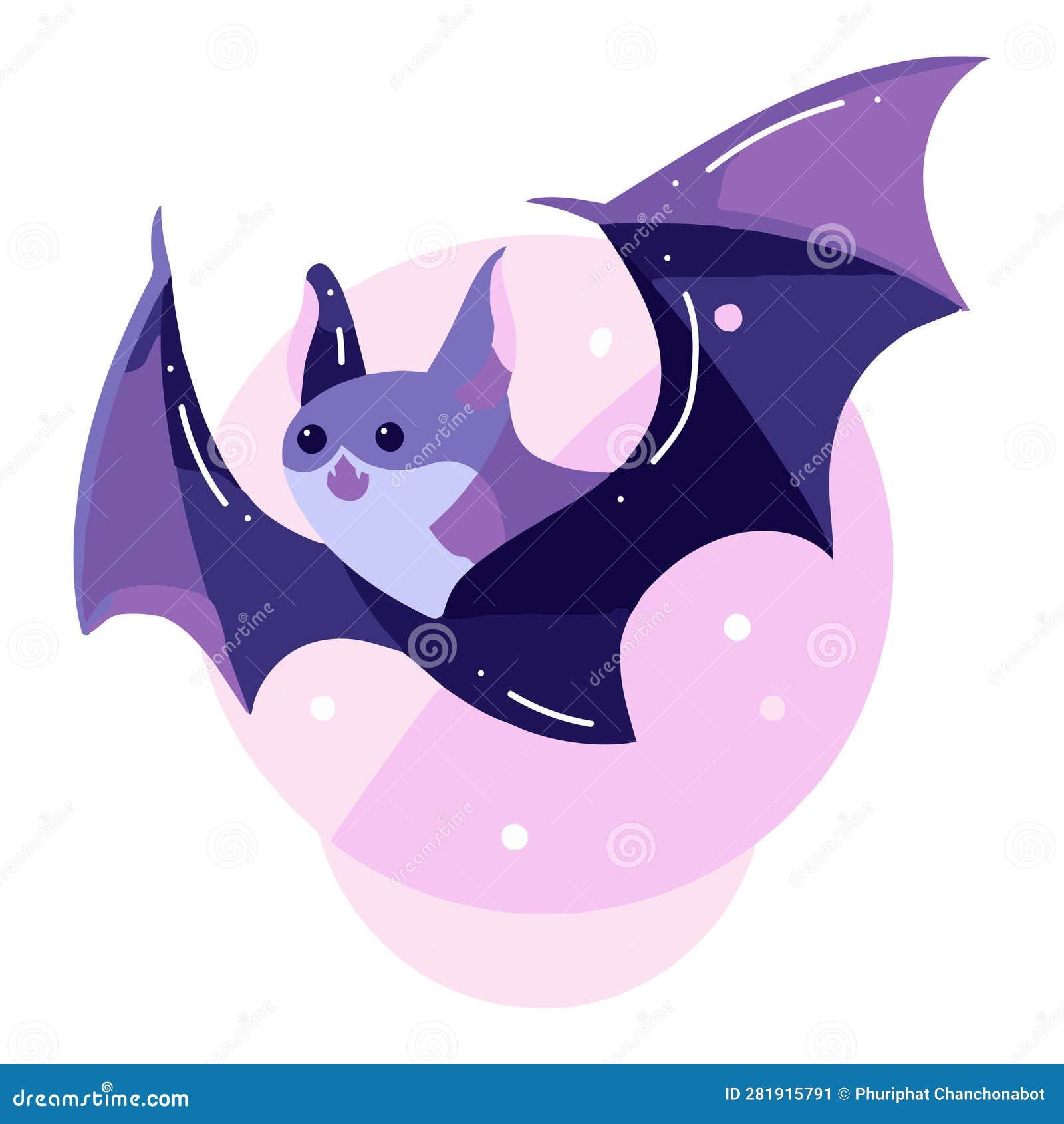 Hand Drawn Cute Bat in Flat Style Stock Vector - Illustration of ...