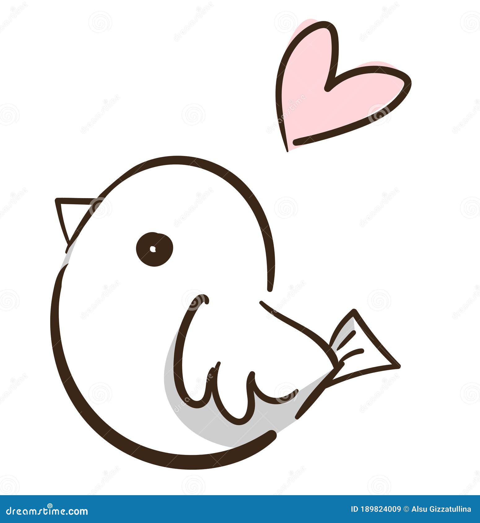 Hand Drawn Cute Bird. Element for Design. Design Print. Vector Stock ...