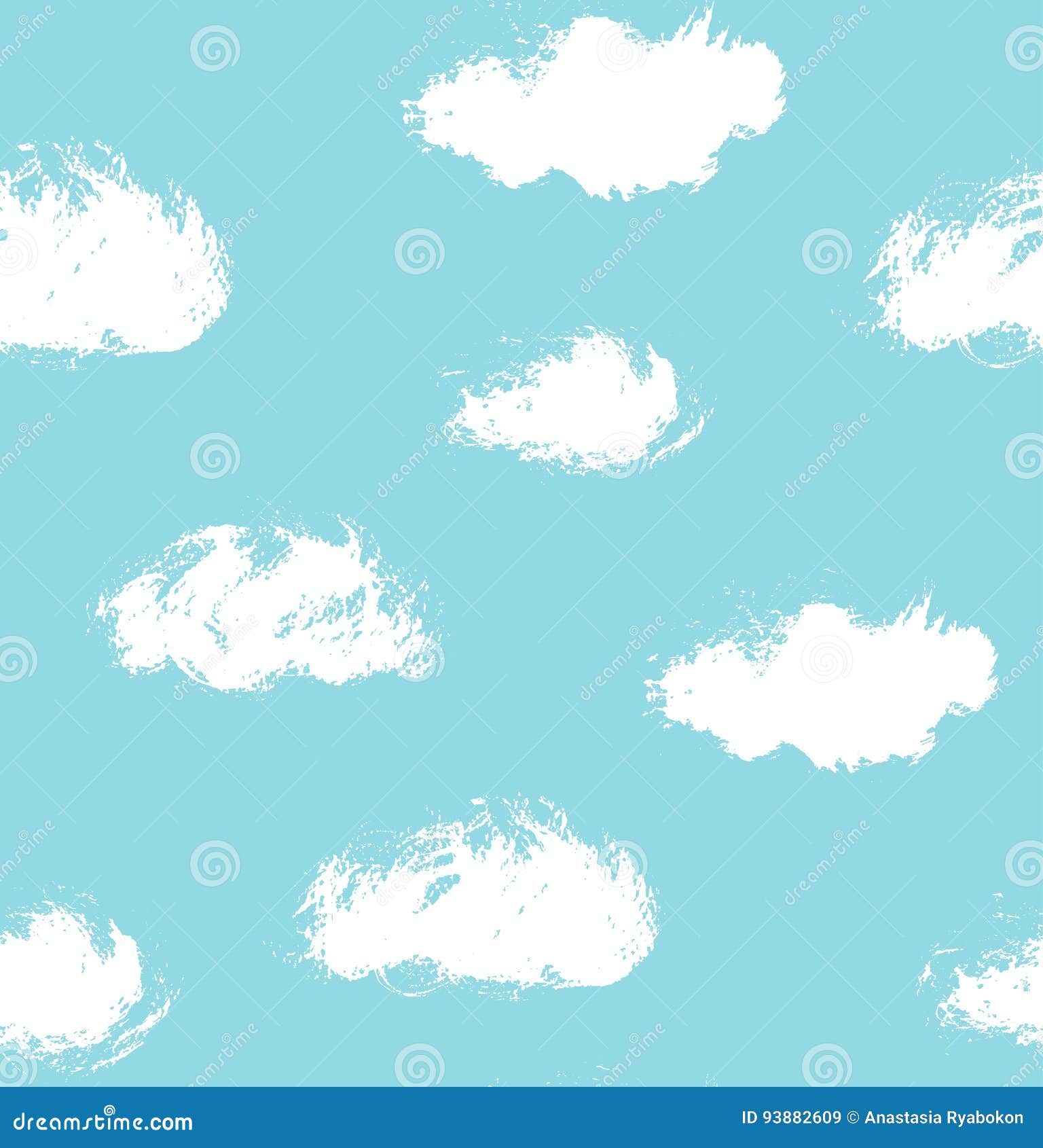 Hand Drawn Cute Cloudy Pattern Vector Stock Vector - Illustration of ...