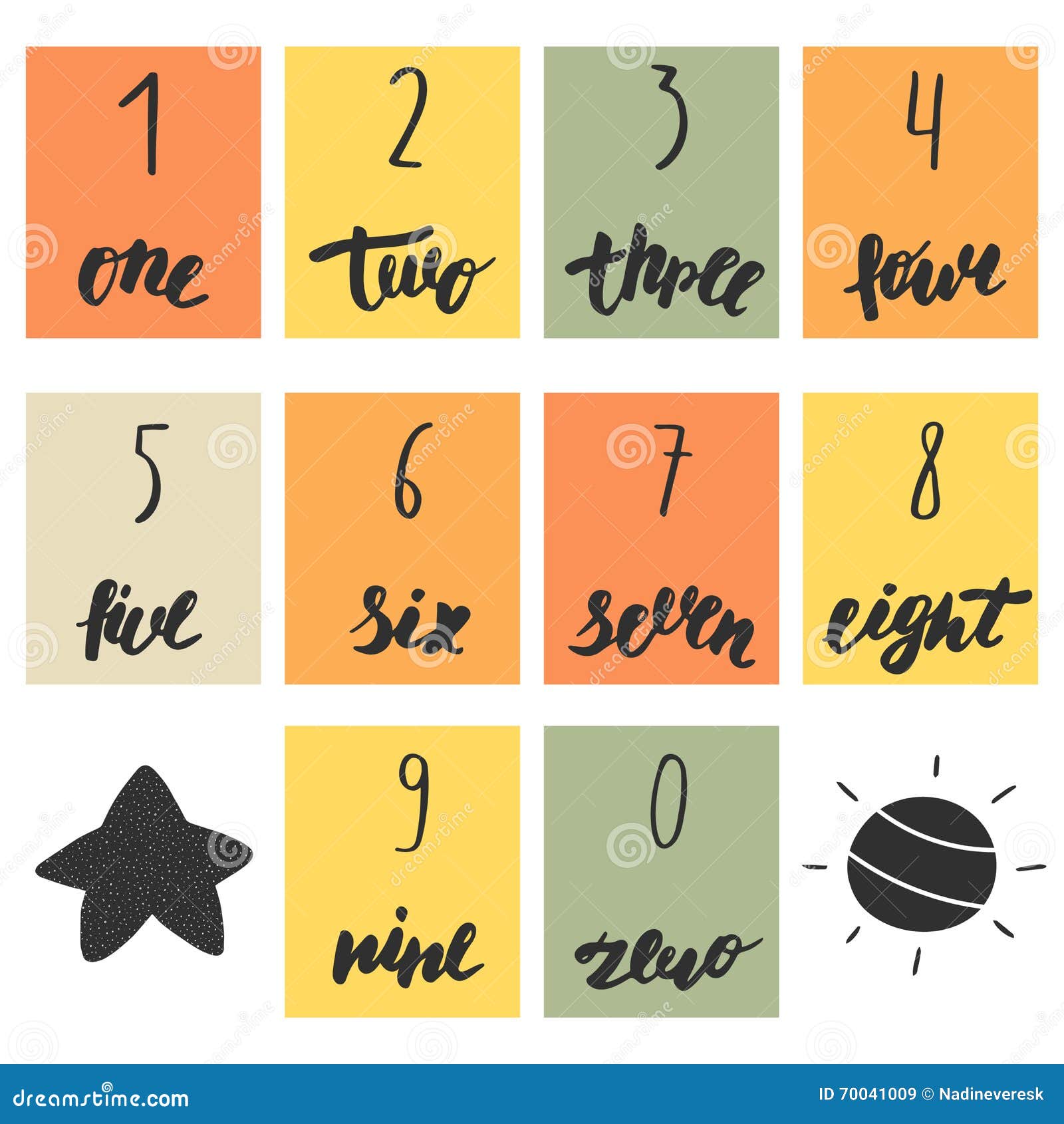 Hand Drawn Cute Doodle Mathematics Numbers Stock Vector - Illustration ...