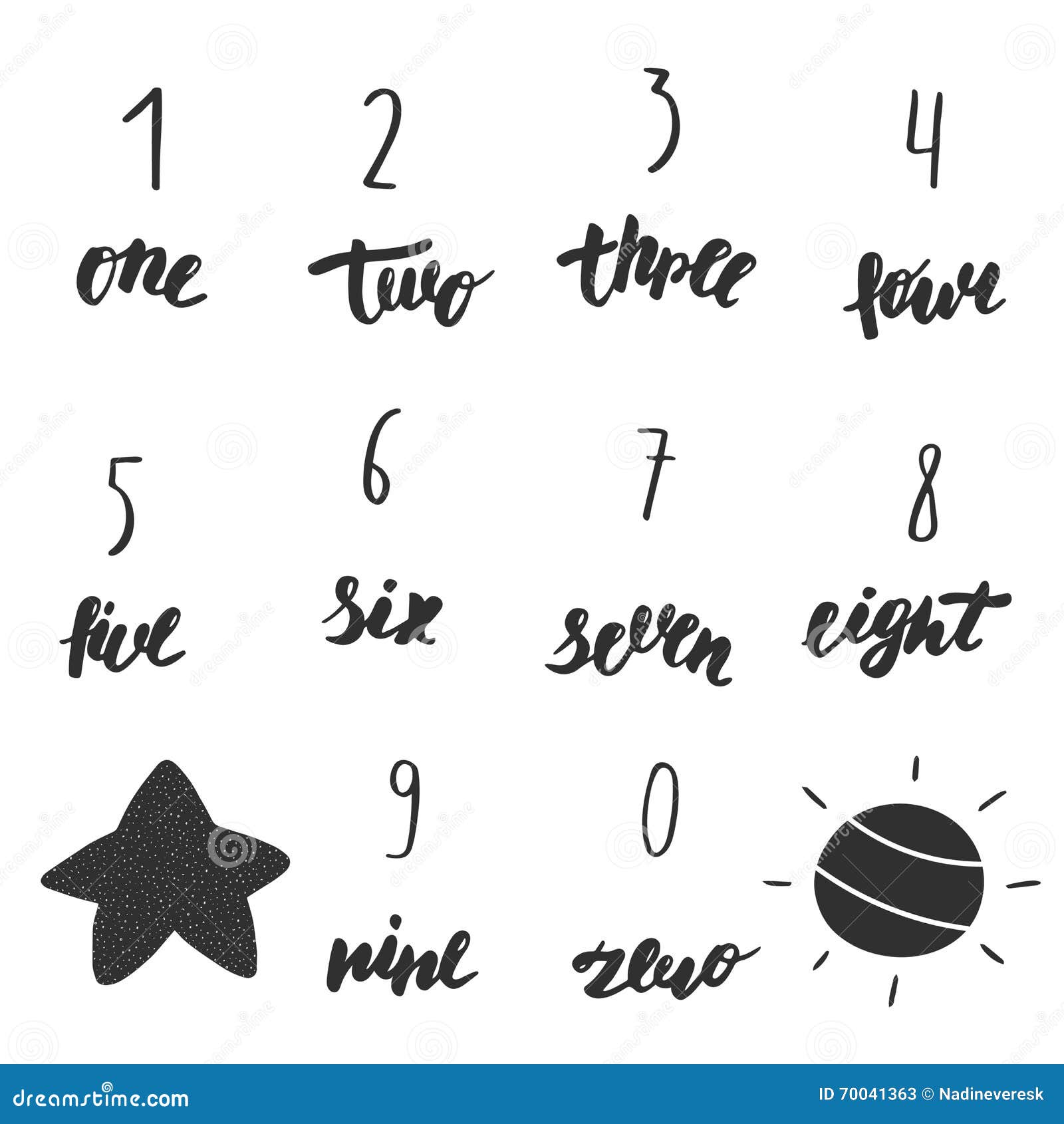 Hand Drawn Cute Doodle Mathematics Numbers Stock Vector - Illustration ...