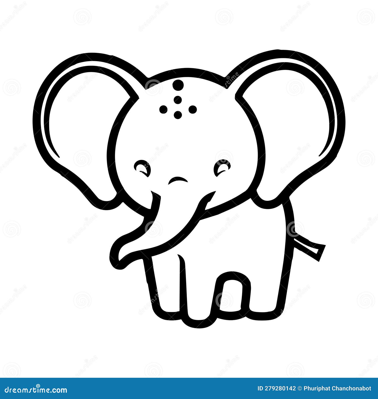 Hand Drawn Cute Elephant in Doodle Style Stock Vector - Illustration of ...