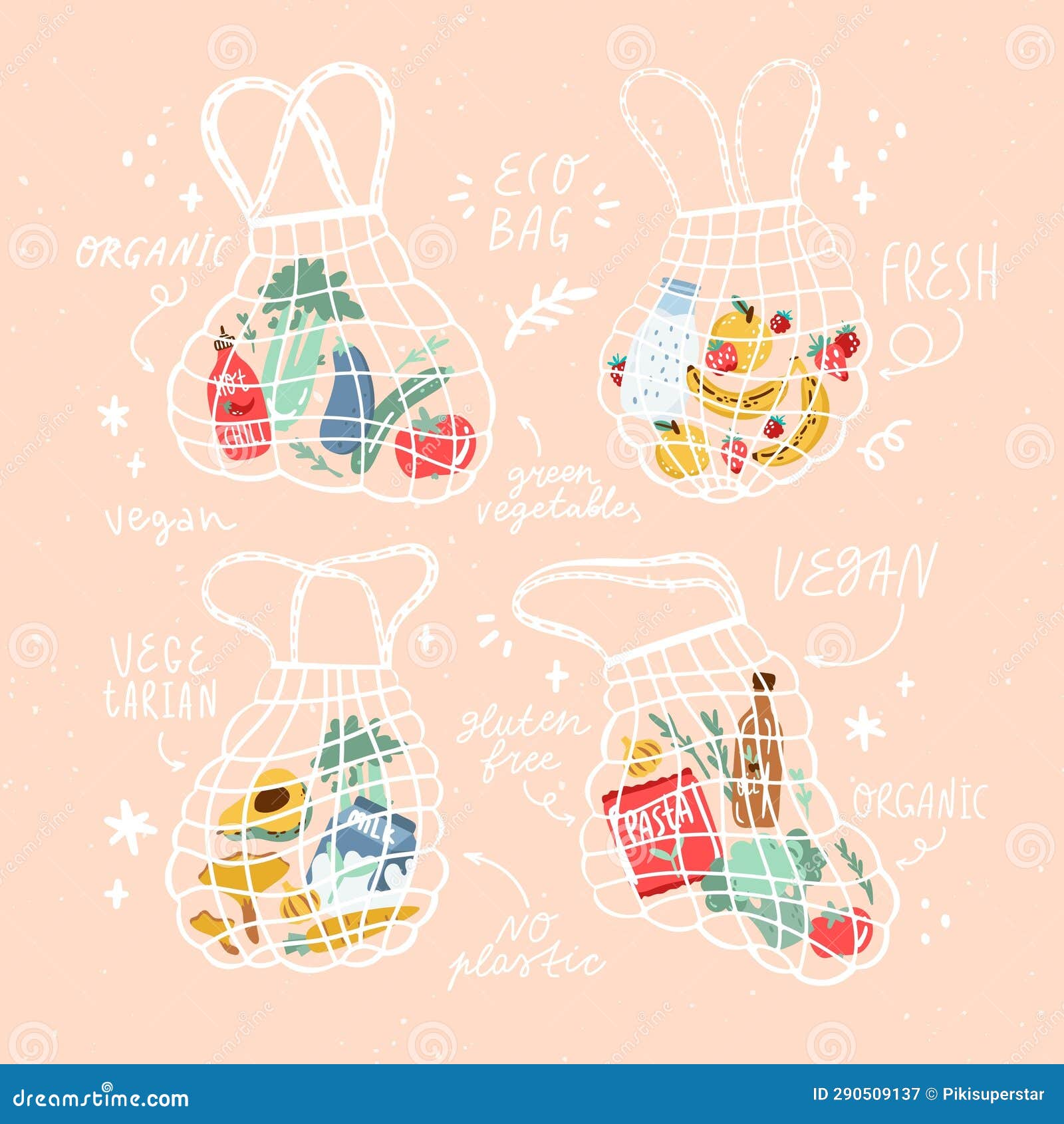 Hand Drawn Cute Food Collection Stock Vector - Illustration of food ...