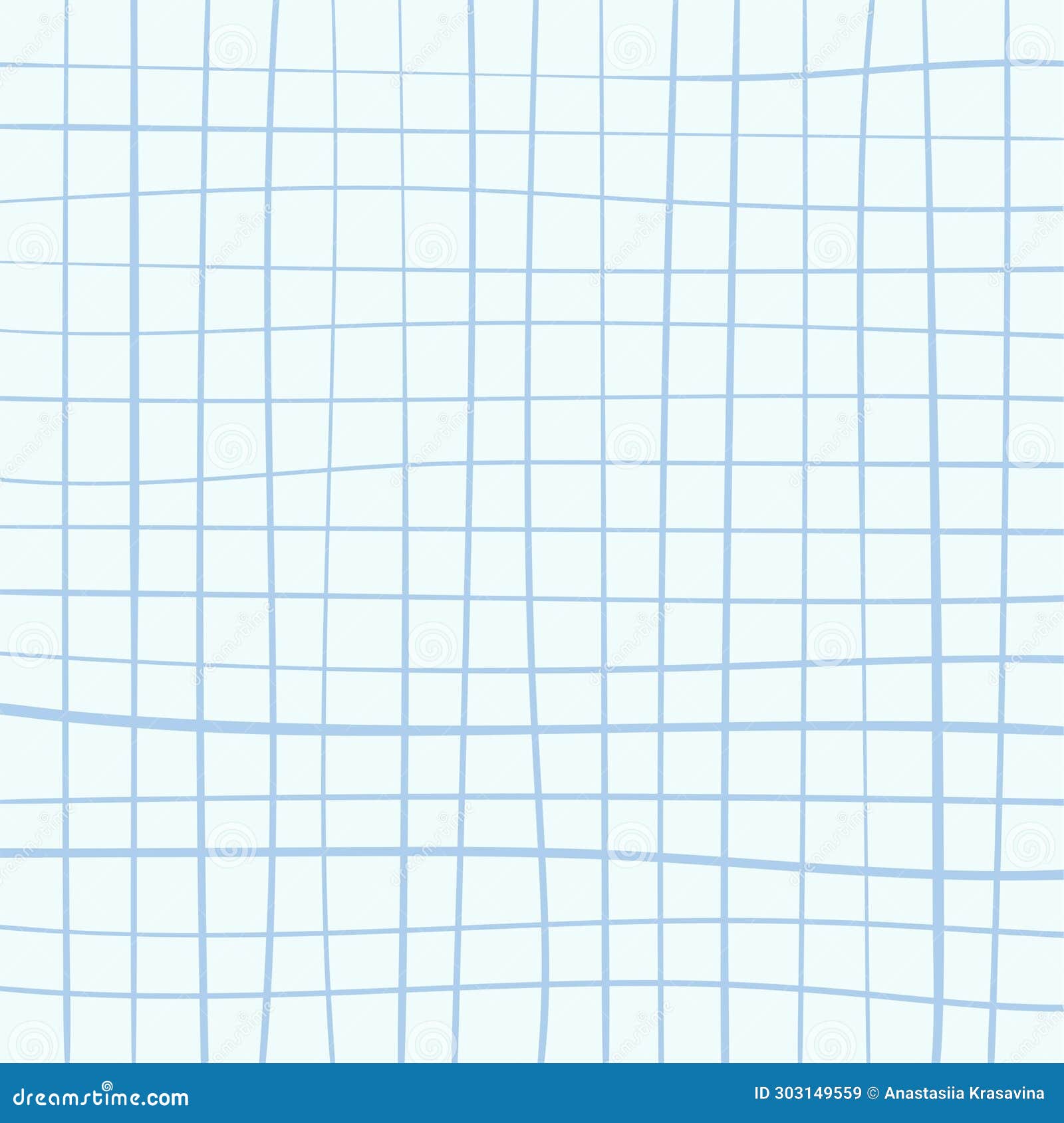 Hand Drawn Cute Grid. Doodle Blue, Pale Plaid Pattern with Checks ...