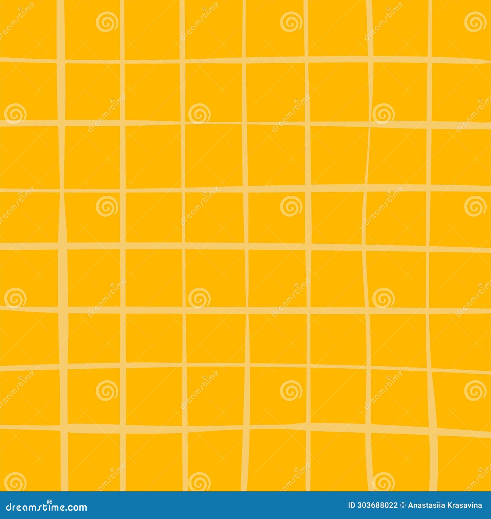 Hand Drawn Cute Grid. Doodle Yellow, Beige Plaid Pattern with Checks ...