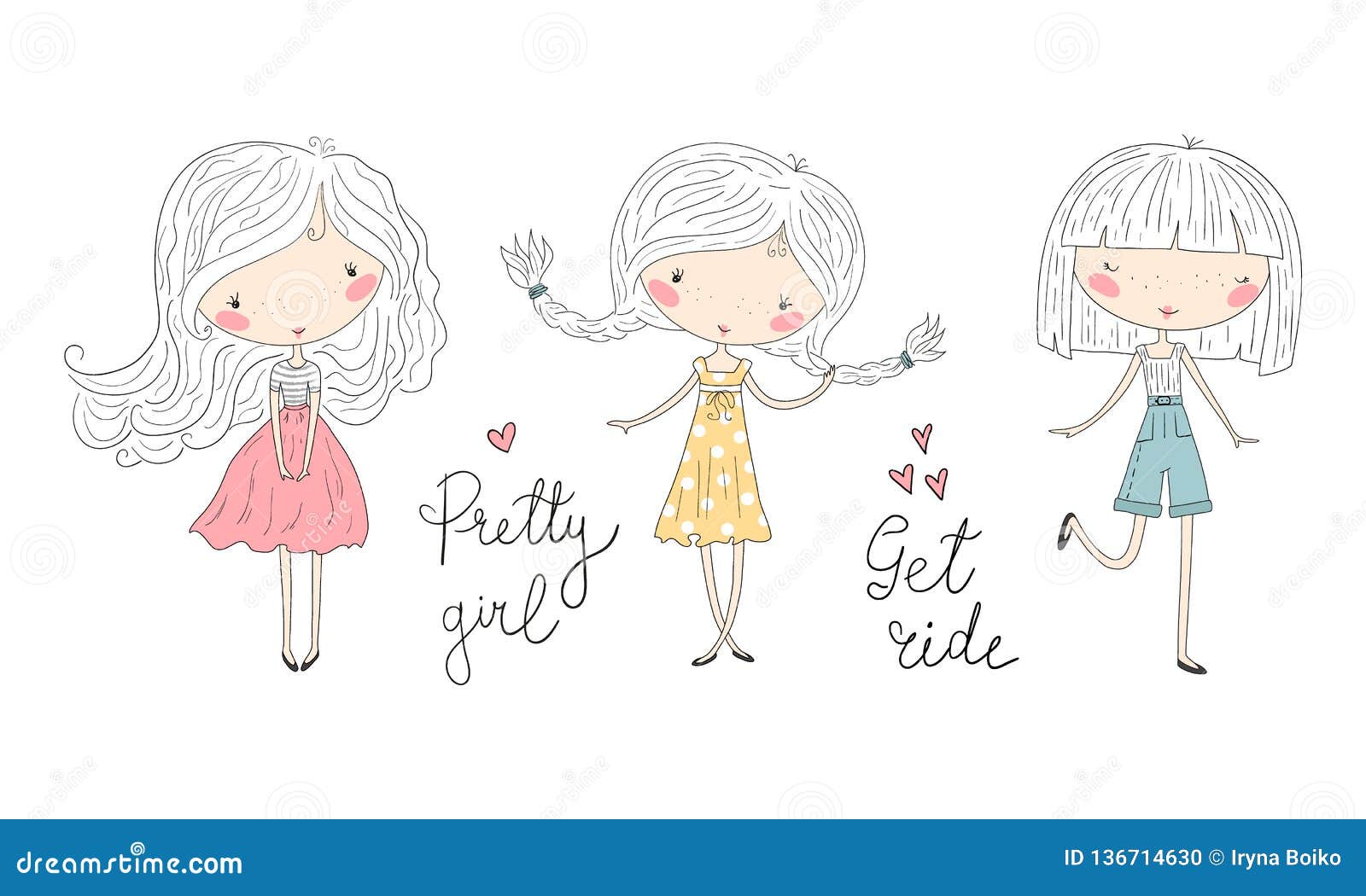 Hand Drawn Cute Little Girl, Doodle Nursery Illustration Stock Vector ... Hand Drawn Cute Little Girl, Doodle Nursery Illustration Stock Vector ...