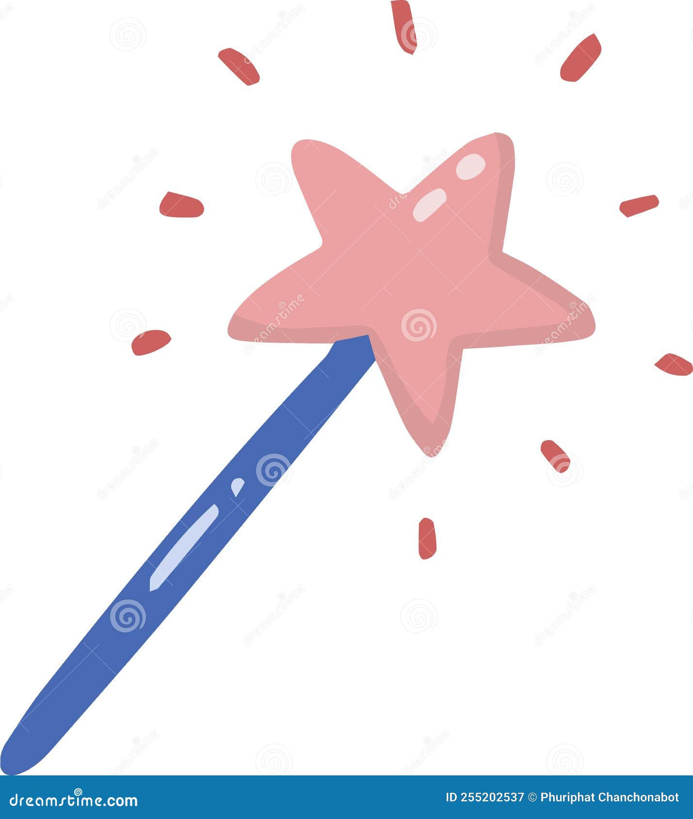 Hand Drawn Cute Magic Wand Illustration Stock Vector - Illustration of ...